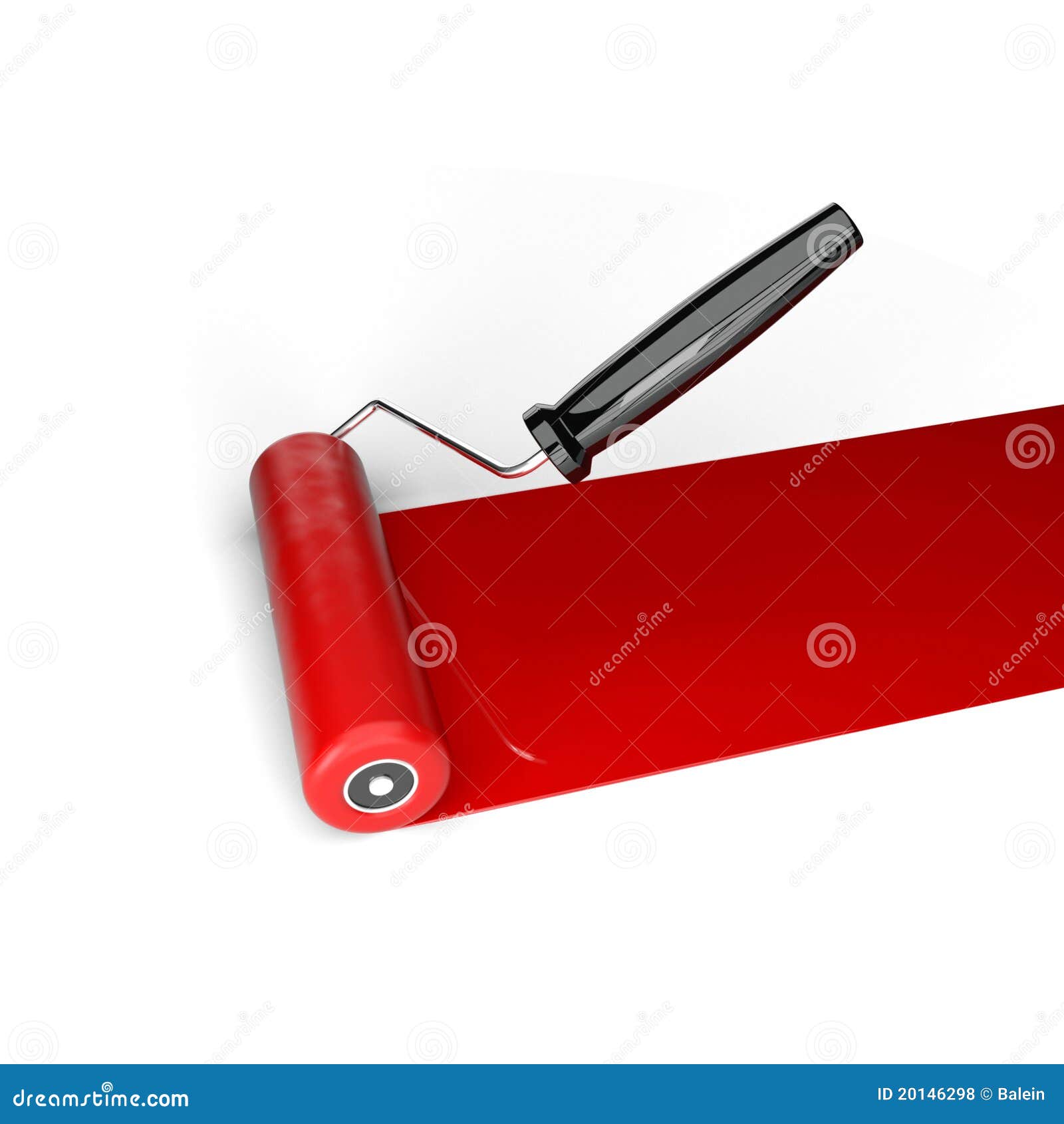 Red roller with a paint stock illustration. Illustration of homework ...