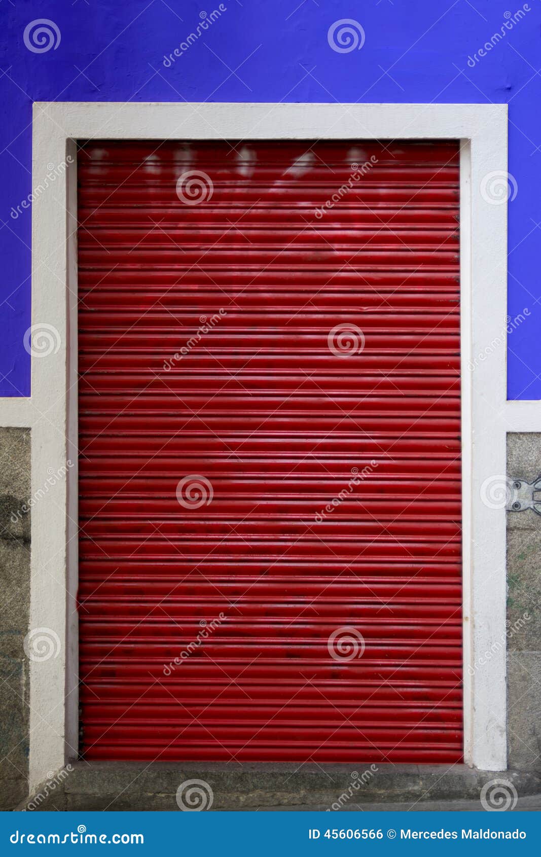 Red roller shutter stock photo. Image of outlet, exterior - 45606566