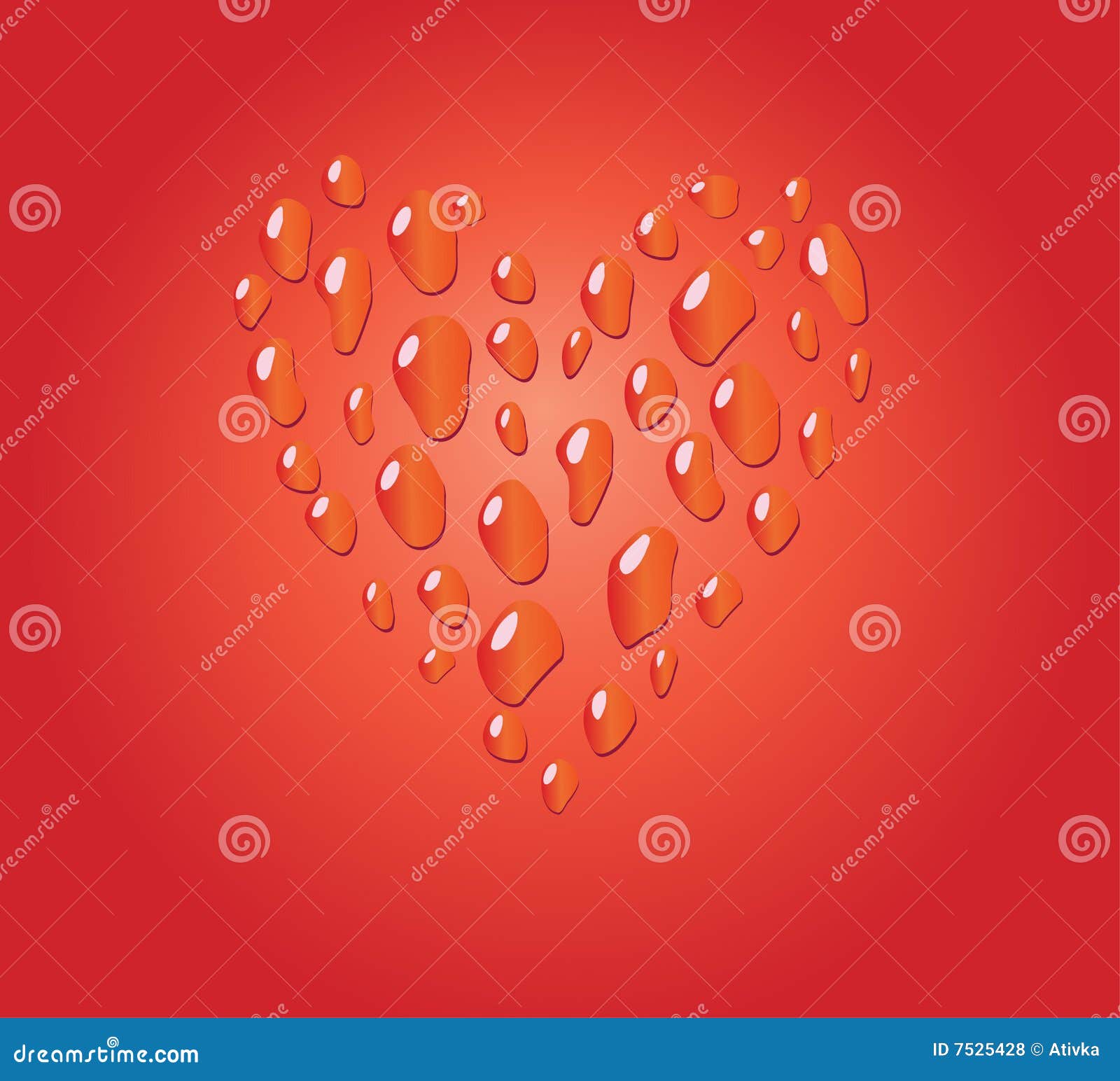 Red romantic drop heart stock vector. Illustration of fresh - 7525428