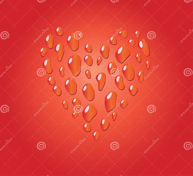 Red romantic drop heart stock vector. Illustration of fresh - 7525428