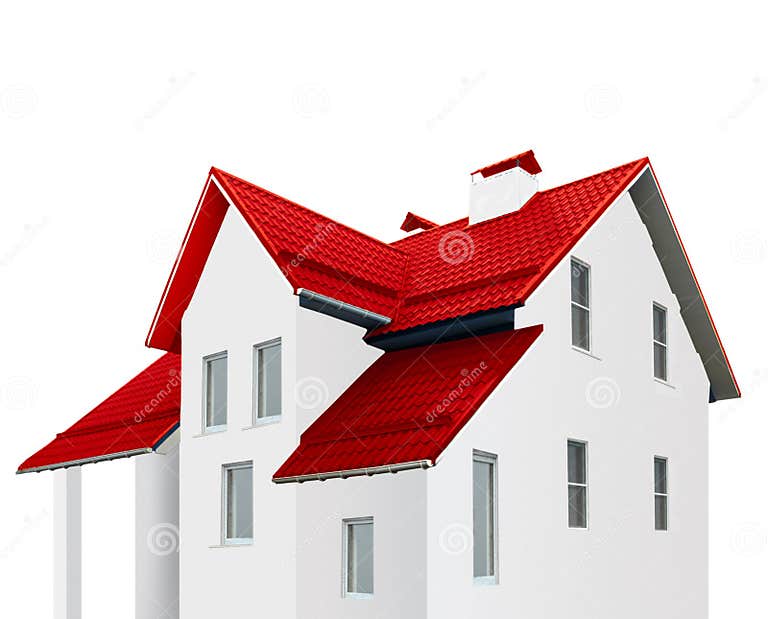 Red roof stock illustration. Illustration of mansion, sunny - 3924001