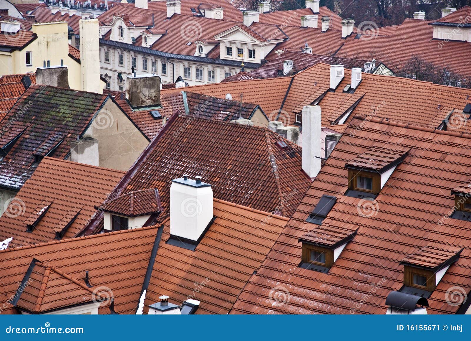 Red roof of buildings stock image. Image of historic - 16155671