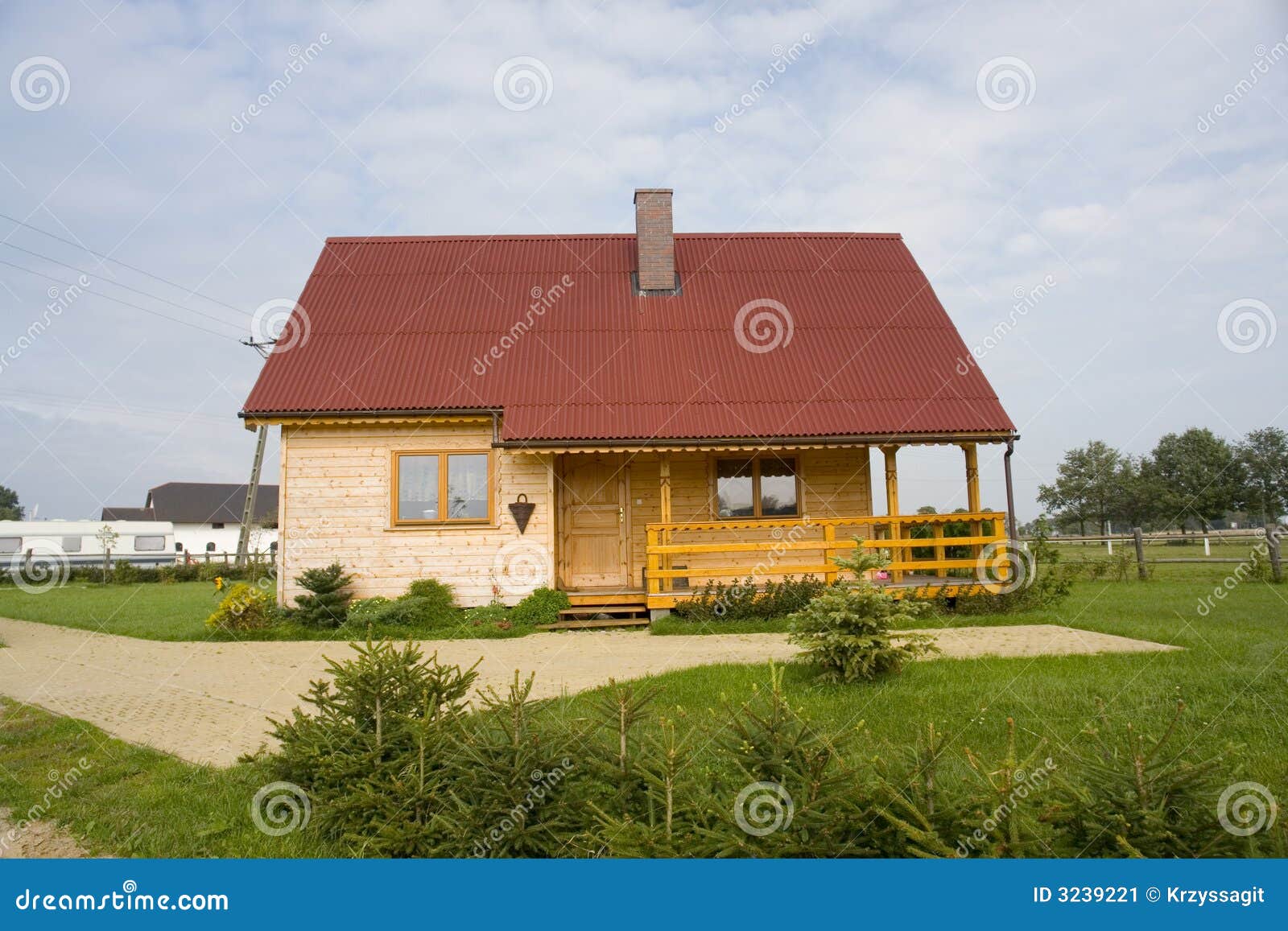 Red-roofed house stock image. Image of building, facade - 3239221