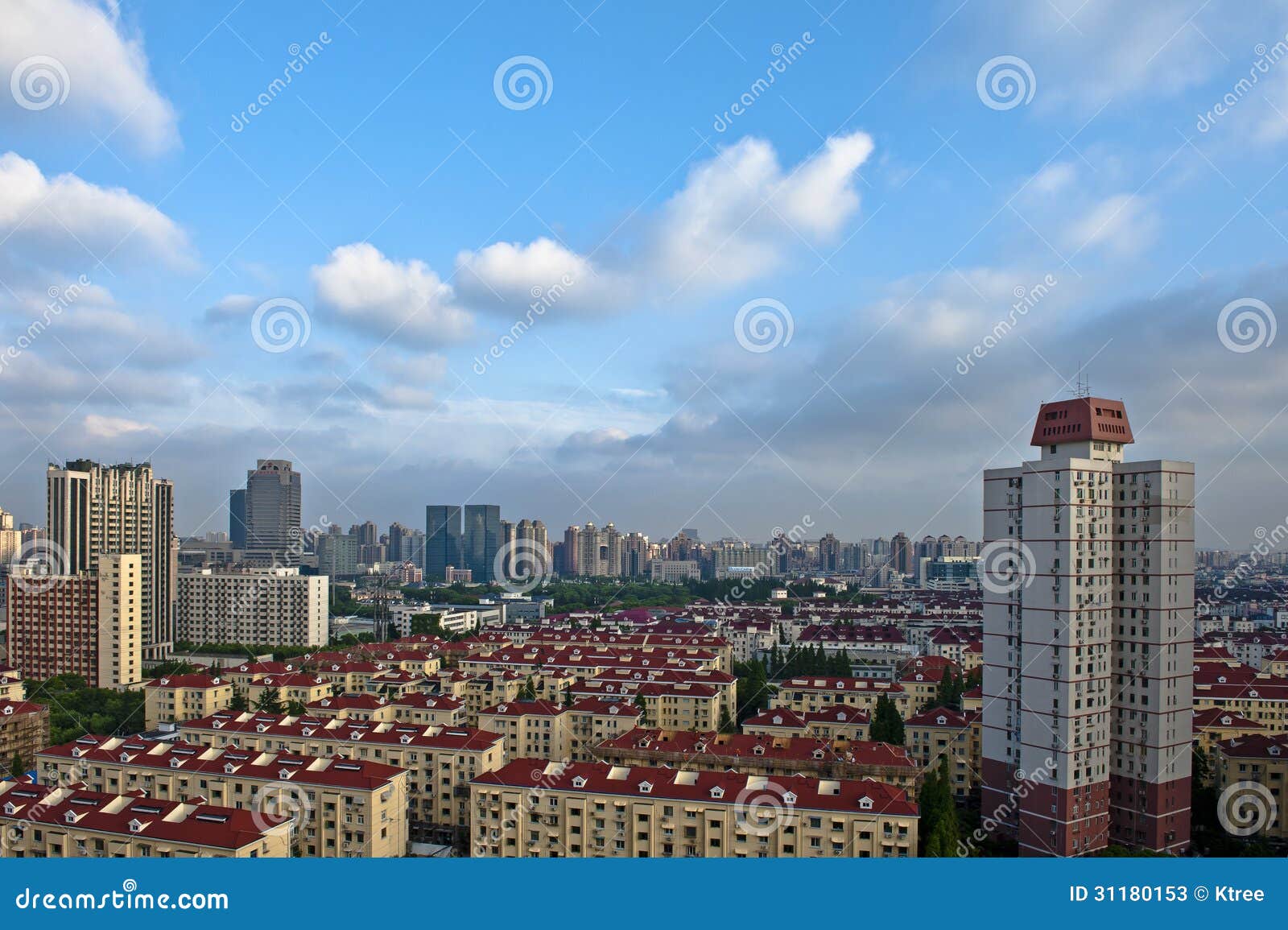 Red roofs of Shanghai stock image. Image of beauty, europe - 31180153