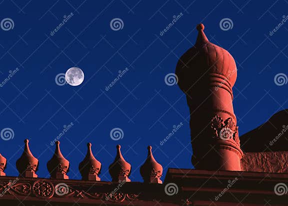 Red Rooftop Night a stock image. Image of urban, balance - 3259263