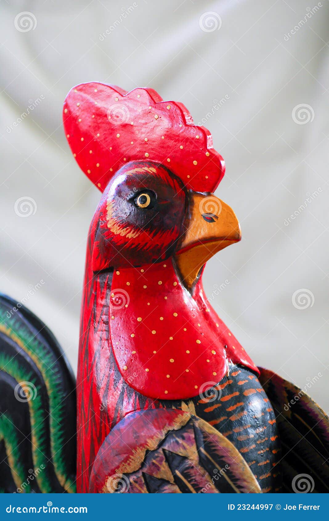 Red Rooster Figurine Profile Stock Image - Image of statue, handmade ...