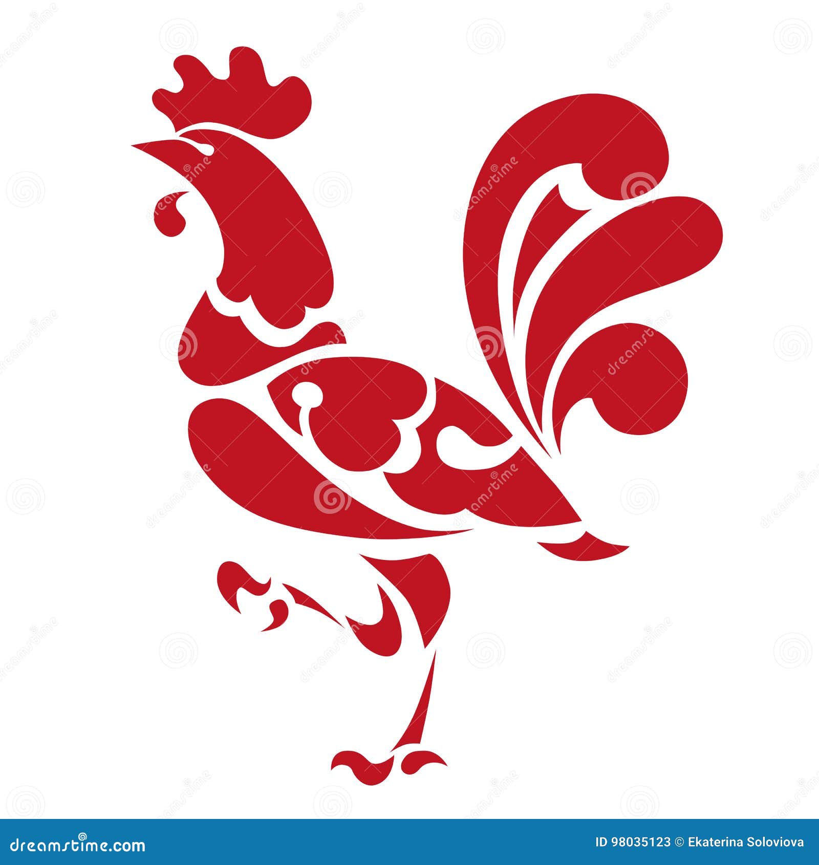 Red Rooster the Symbol of the Year Stock Vector - Illustration of ...