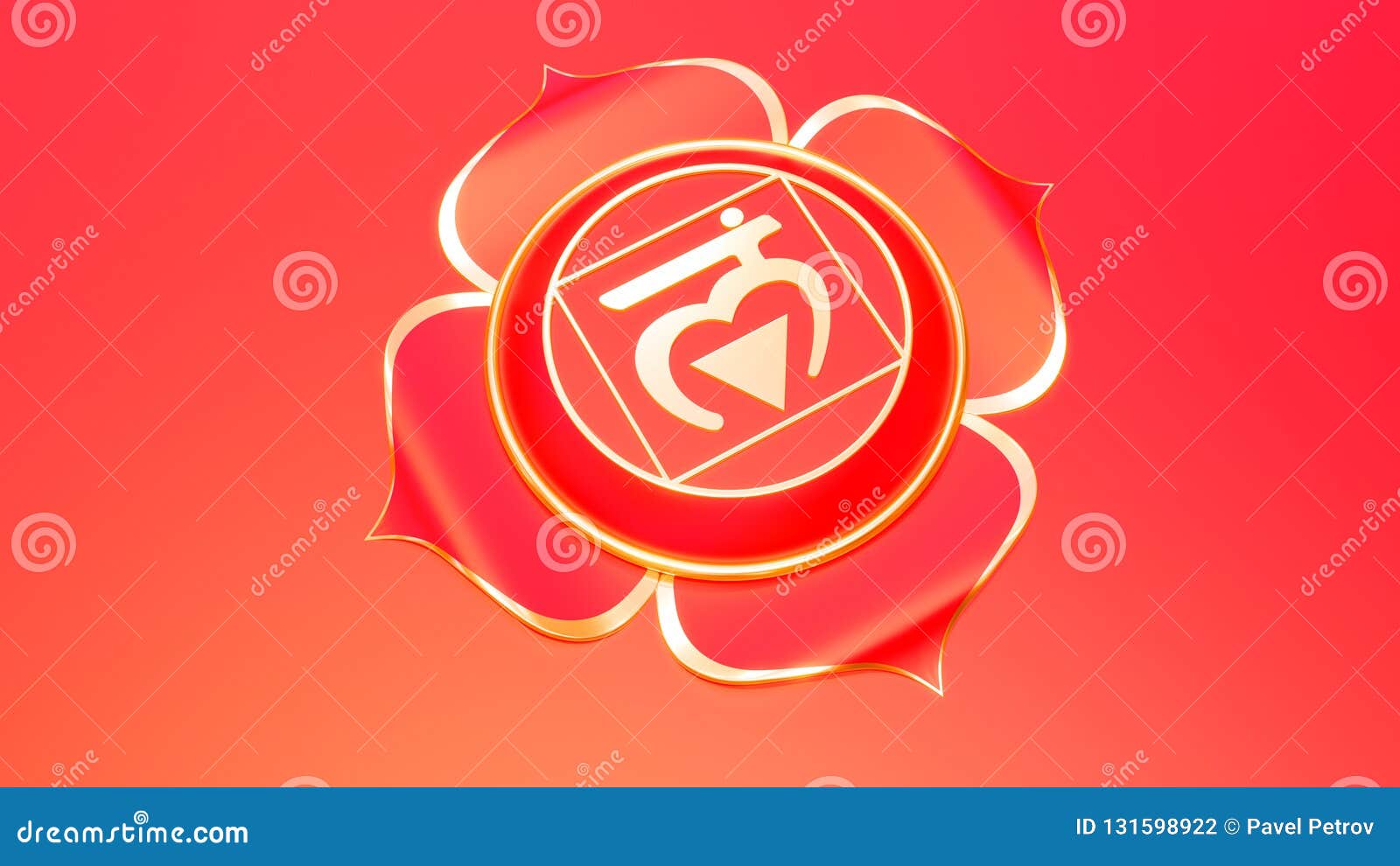Red Root Chakra Muladhara Symbol Concept of Hinduism, Buddhism ...