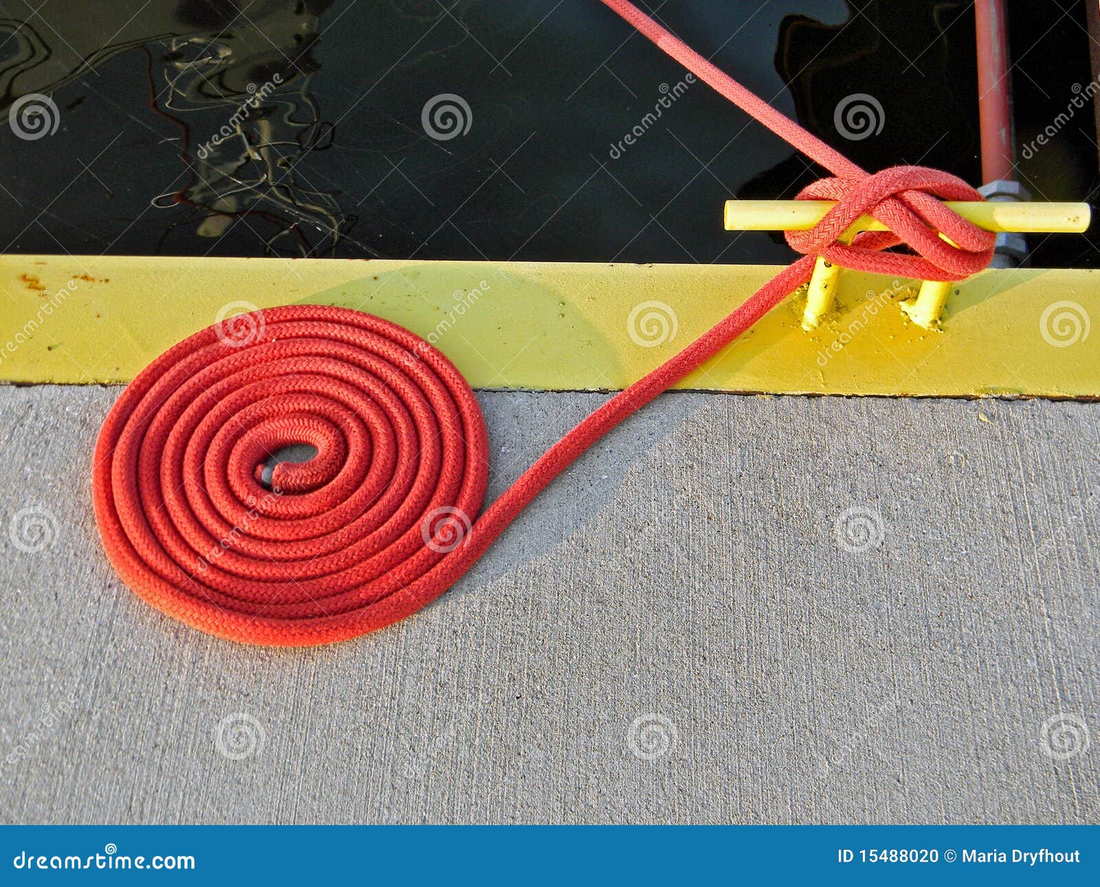 Red Rope stock photo. Image of cement, shape, nautical - 15488020