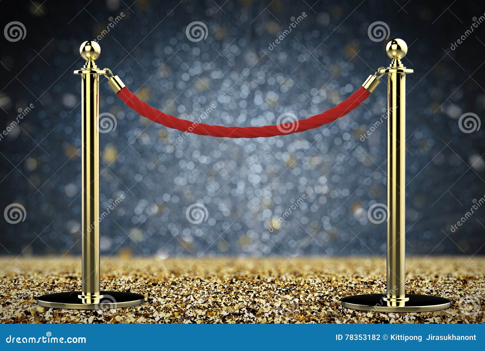 Red Rope Barrier with Gold Pillar Stock Photo - Image of luxury ...