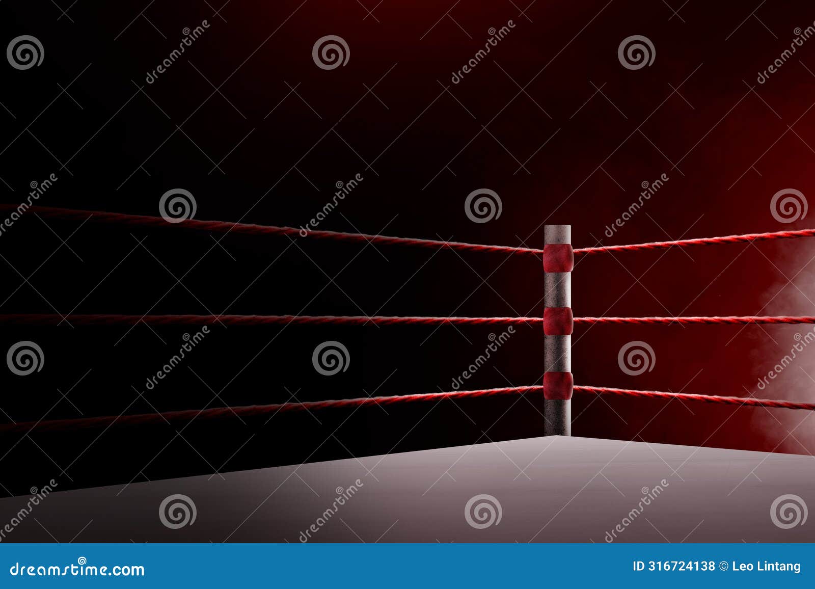 Red Rope on the Boxing Ring Corner Stock Photo - Image of activity ...