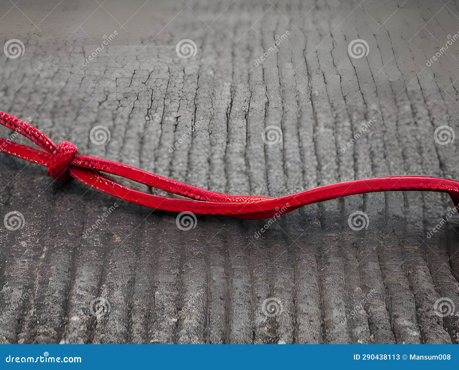 Red rope on a ground stock illustration. Illustration of leash - 290438113