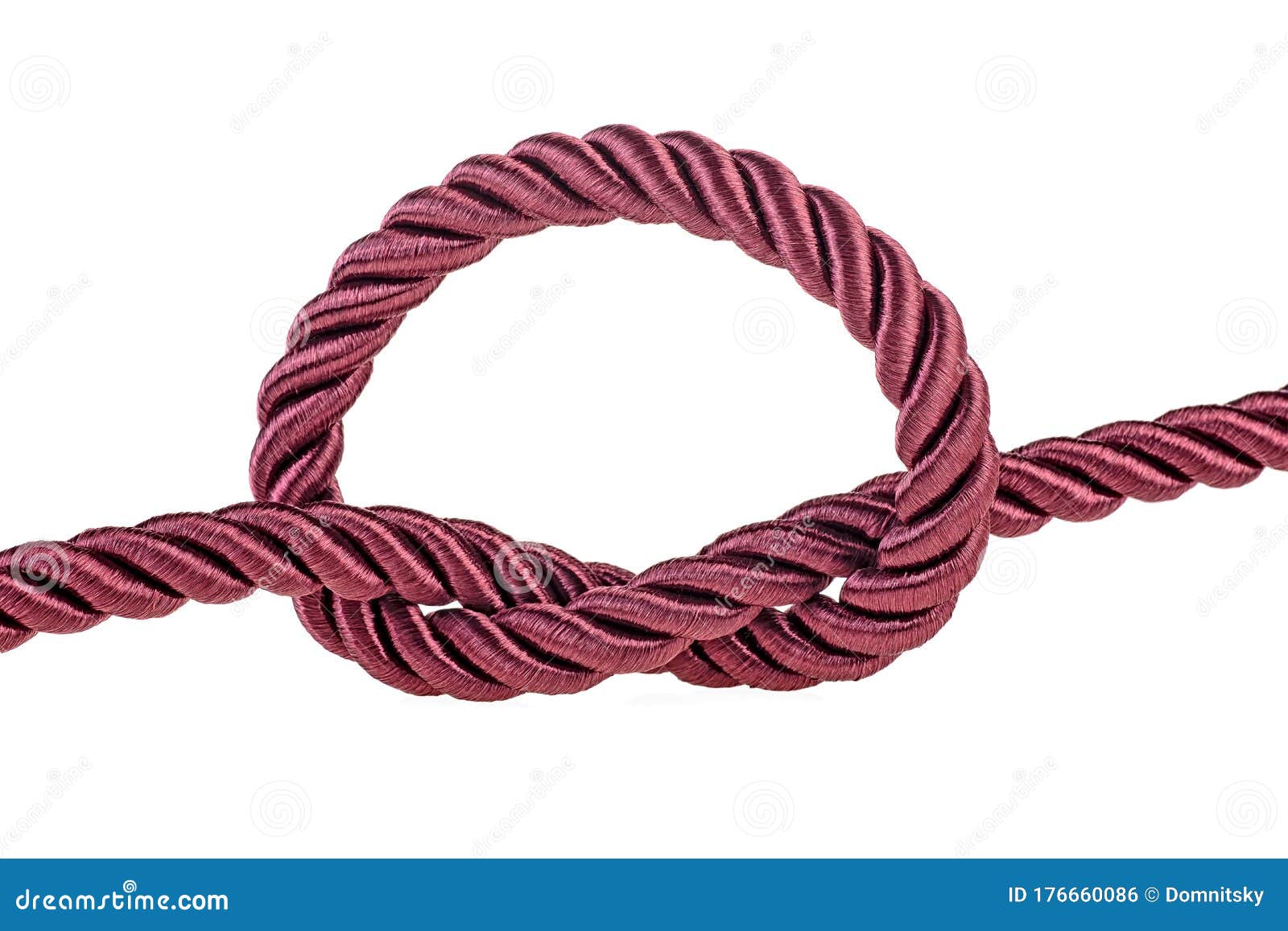 Red Rope Isolated on White Background, Loop Shape Stock Photo - Image ...