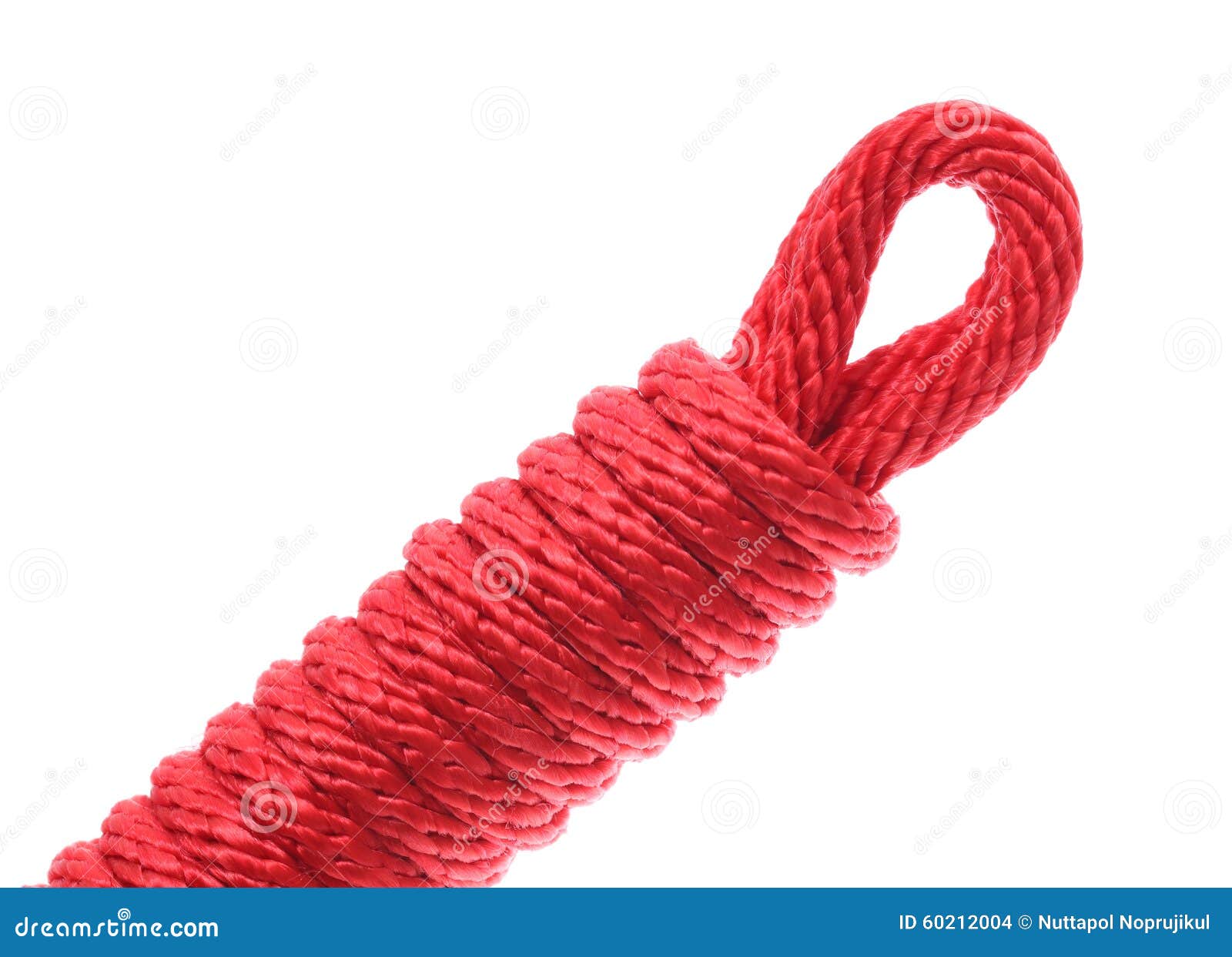 Red Rope in a Knot Isolated on White Background. Stock Photo - Image of ...