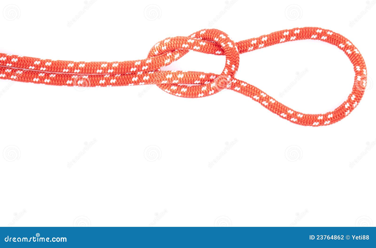Red rope knot with loop stock photo. Image of knot, emergency - 23764862