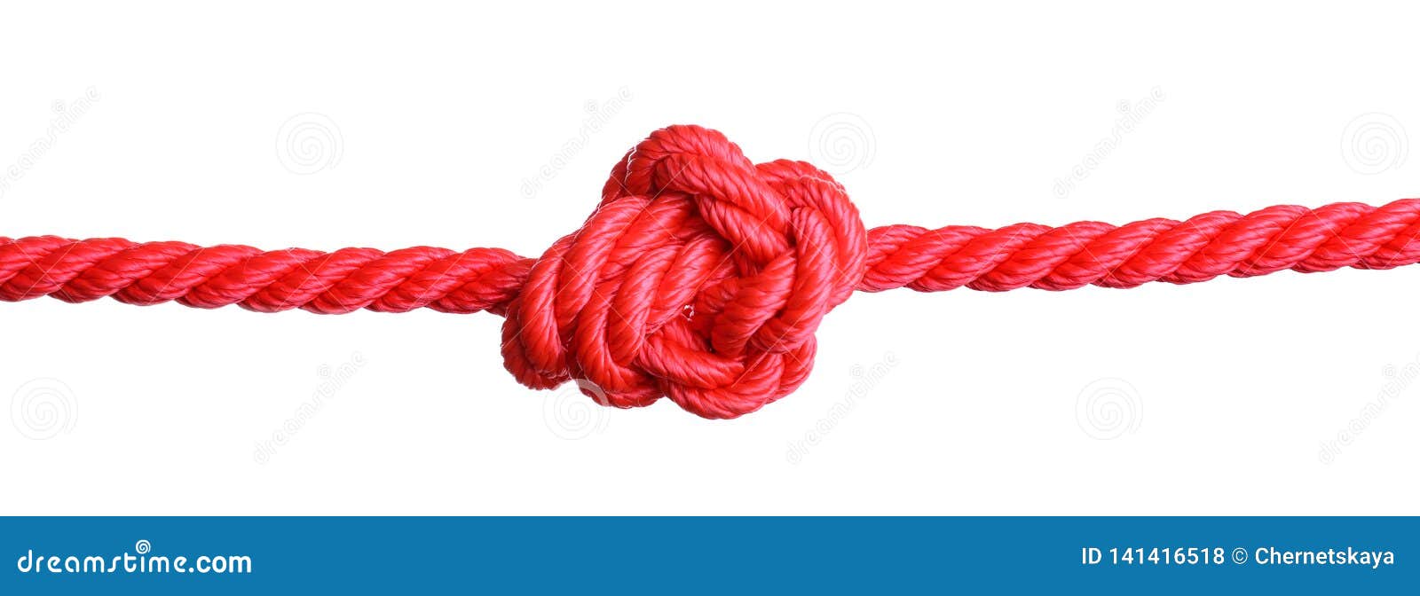 Red Rope with Knot on White Stock Photo - Image of object, climbing ...