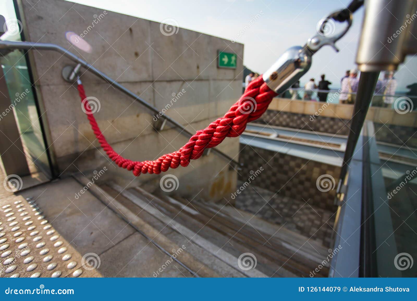 Red Rope Like Do Not Enter Sign. Unauthorized Entry is Prohibited ...