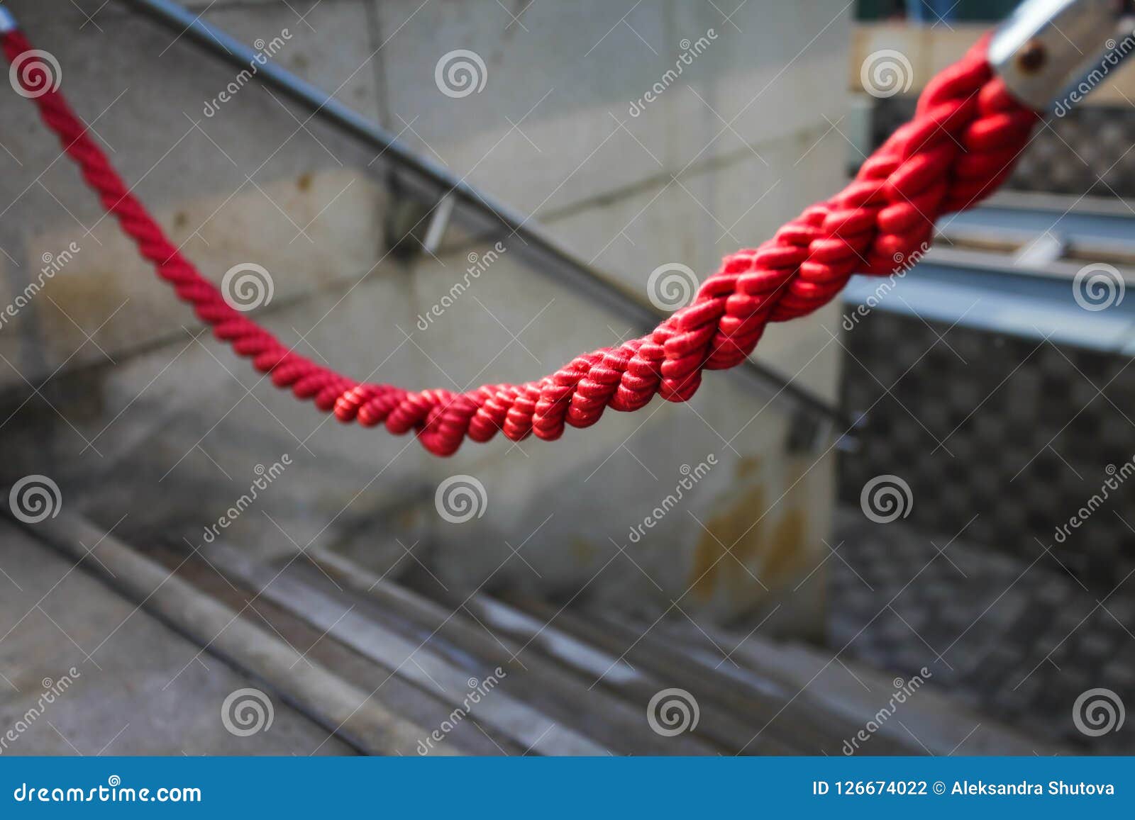 Red Rope Like Do Not Enter Sign. Unauthorized Entry is Prohibited ...