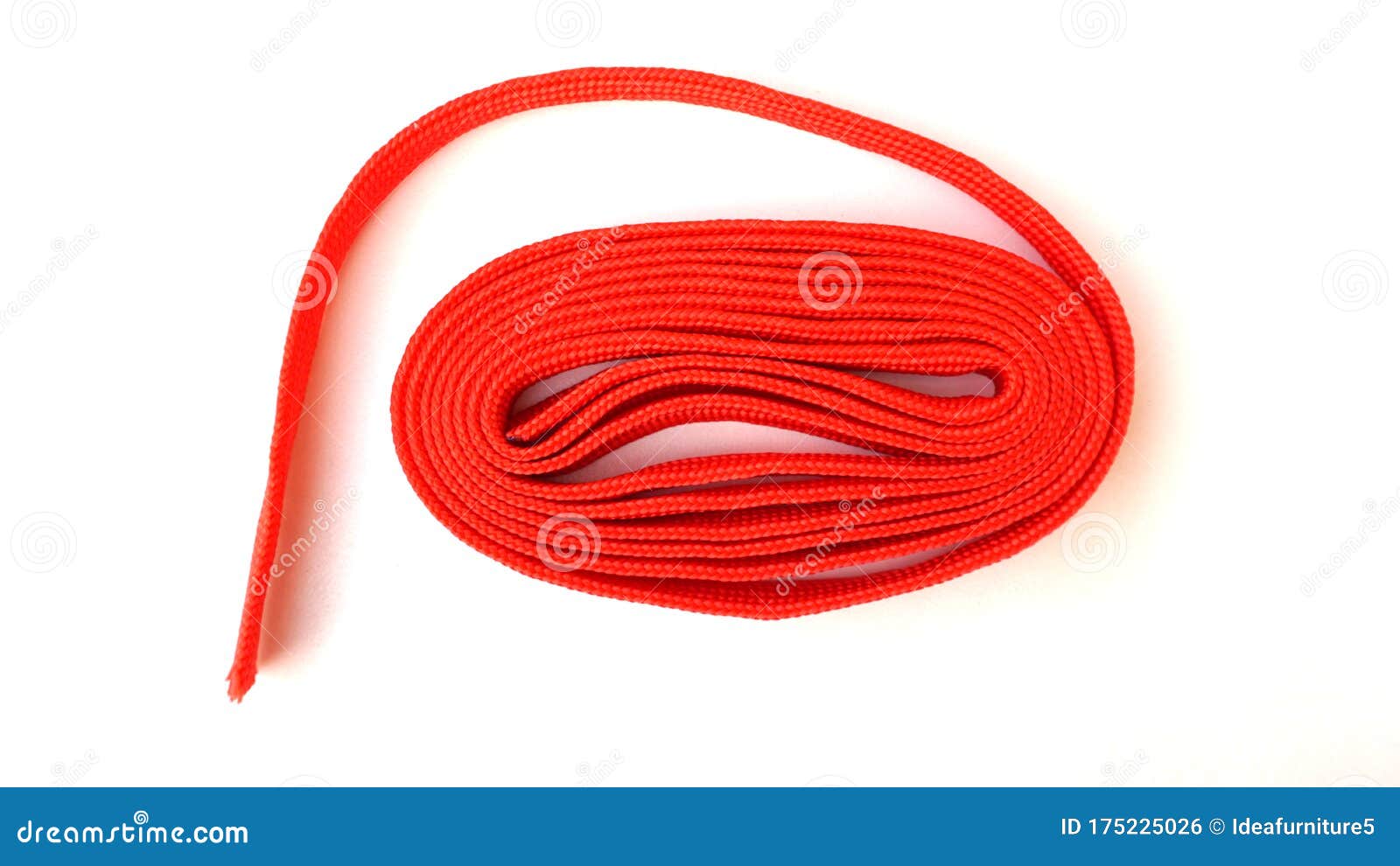Red Nylon Rope on White Background. Fabric Rope in Red Color Folded in ...
