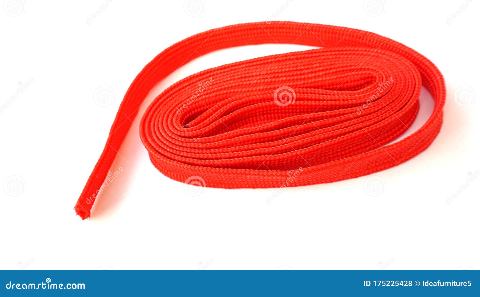 Red Rope On White Background. Fabric Rope In Red Color Folded In A Coil ...