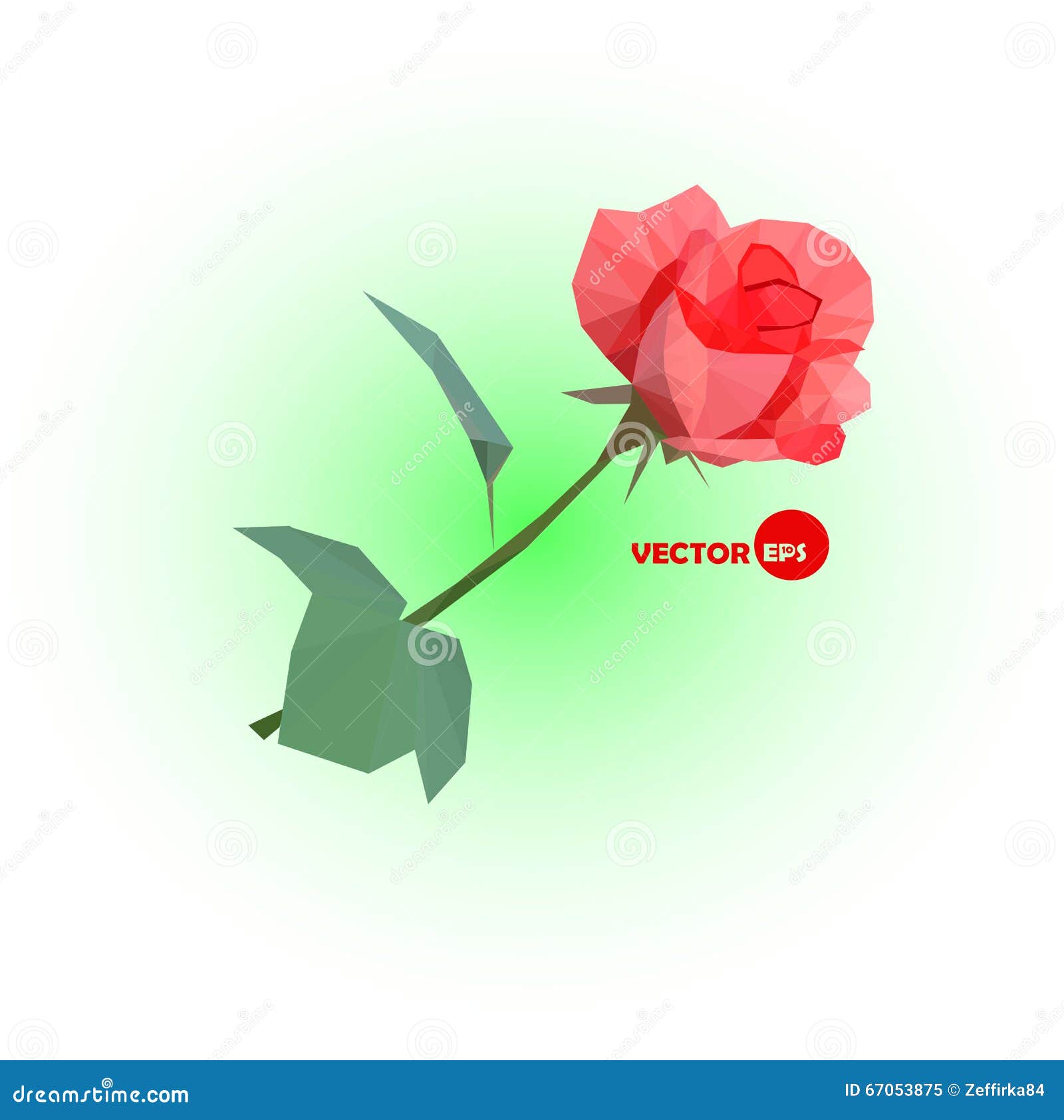 Red Rose. an Abstract Rose Made in Polygonal Style Stock Vector ...