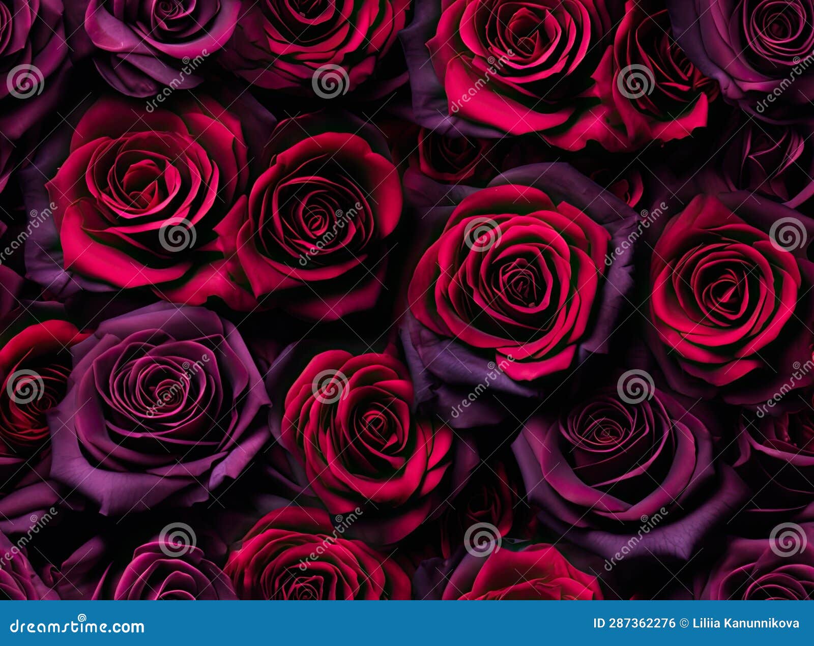 Red Rose Background. SEAMLESS PATTERN. SEAMLESS WALLPAPER. Created with ...