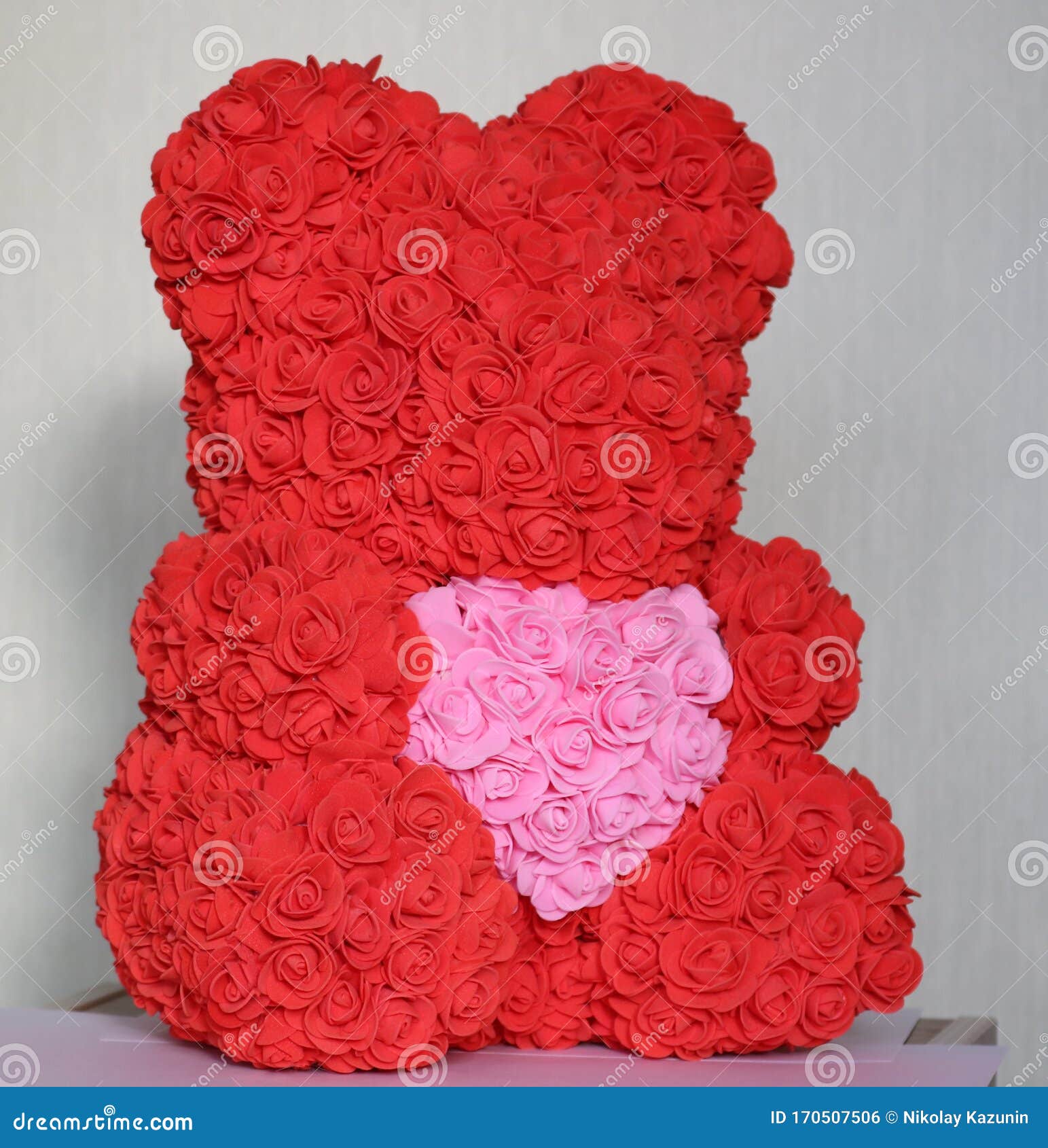 Bear of roses with heart stock photo. Image of bear - 170507506
