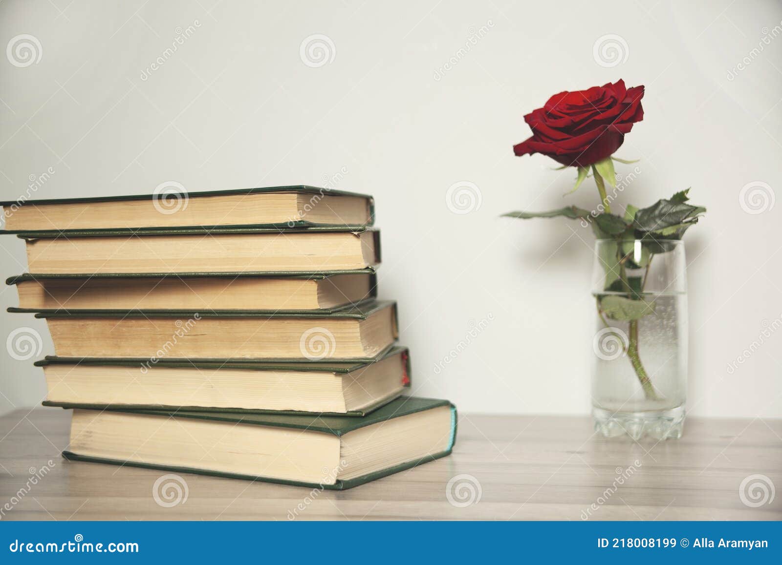 Red Rose And Book On A Wood Background Royalty-Free Stock Photography ...