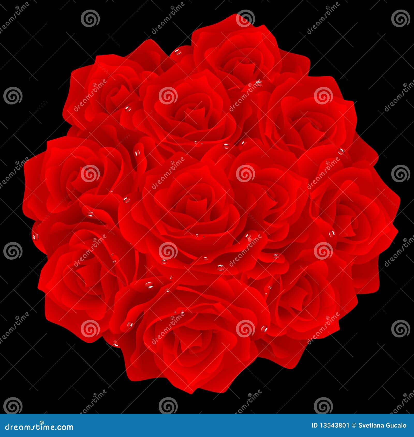 Red rose bunch stock illustration. Illustration of plant - 13543801
