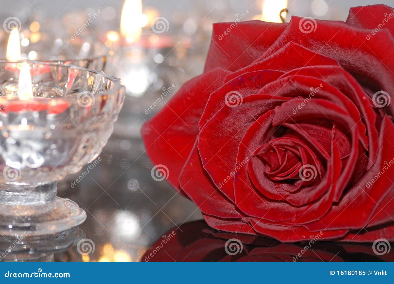 Red rose and candles stock image. Image of shine, wedding - 16180185