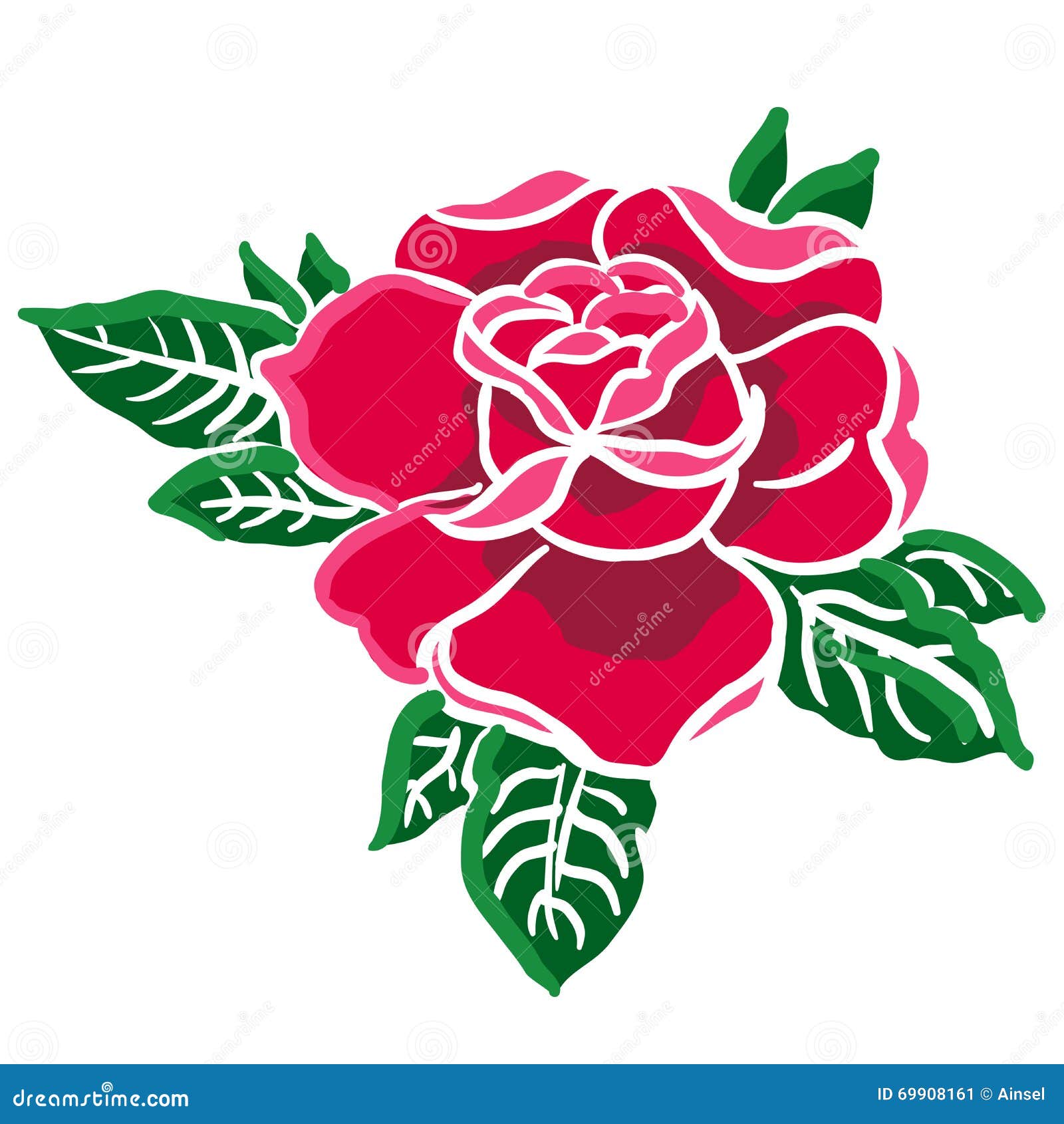 Red rose 1 stock vector. Illustration of bright, marriage - 69908161