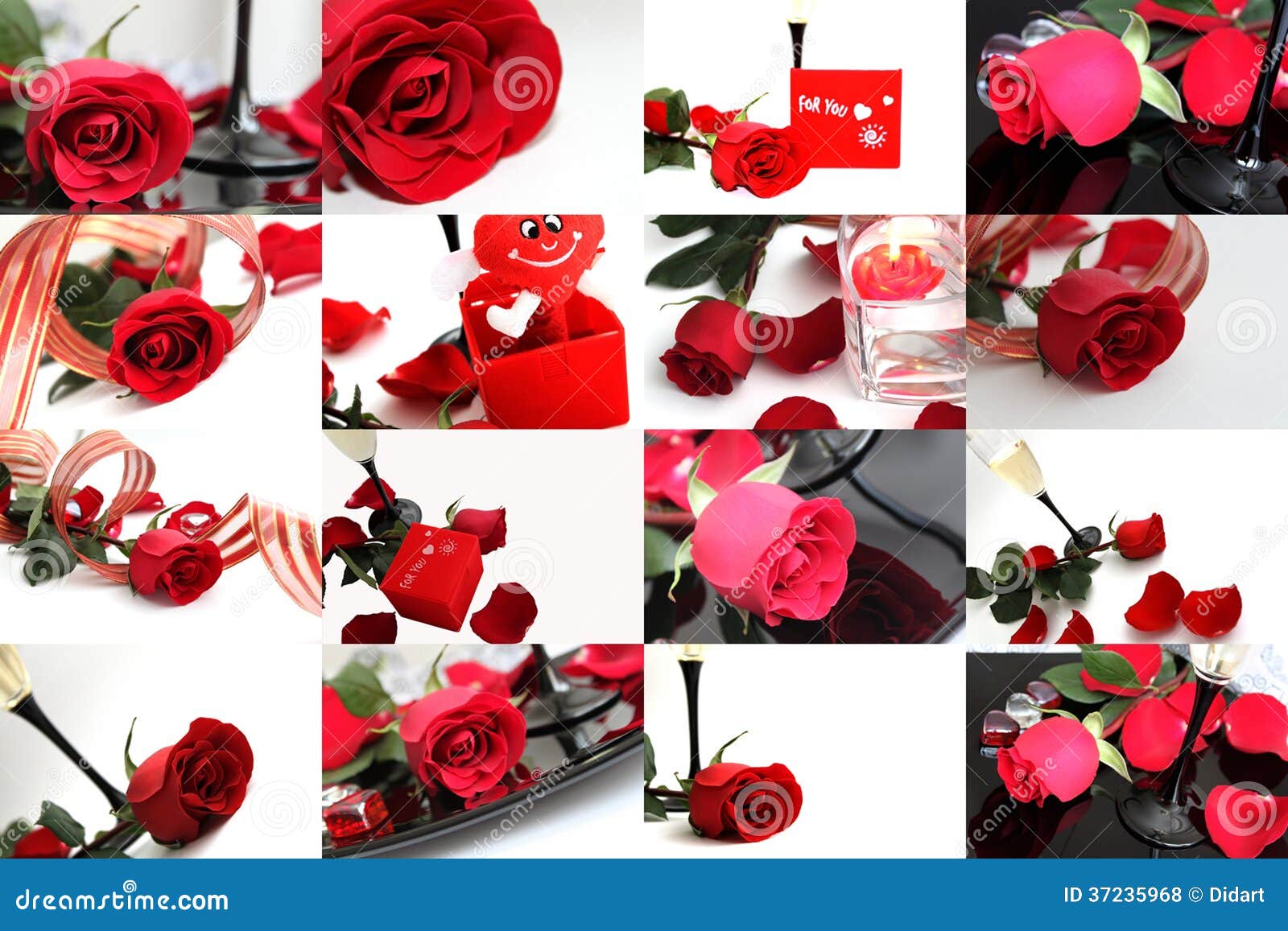 Red rose collage stock photo. Image of rose, romantic - 37235968