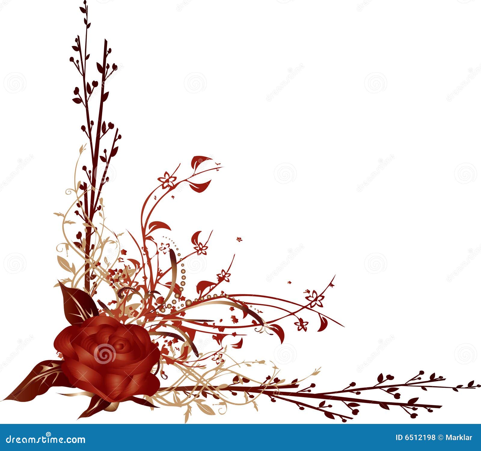 Red Rose Corner Vector stock vector. Illustration of pattern - 6512198