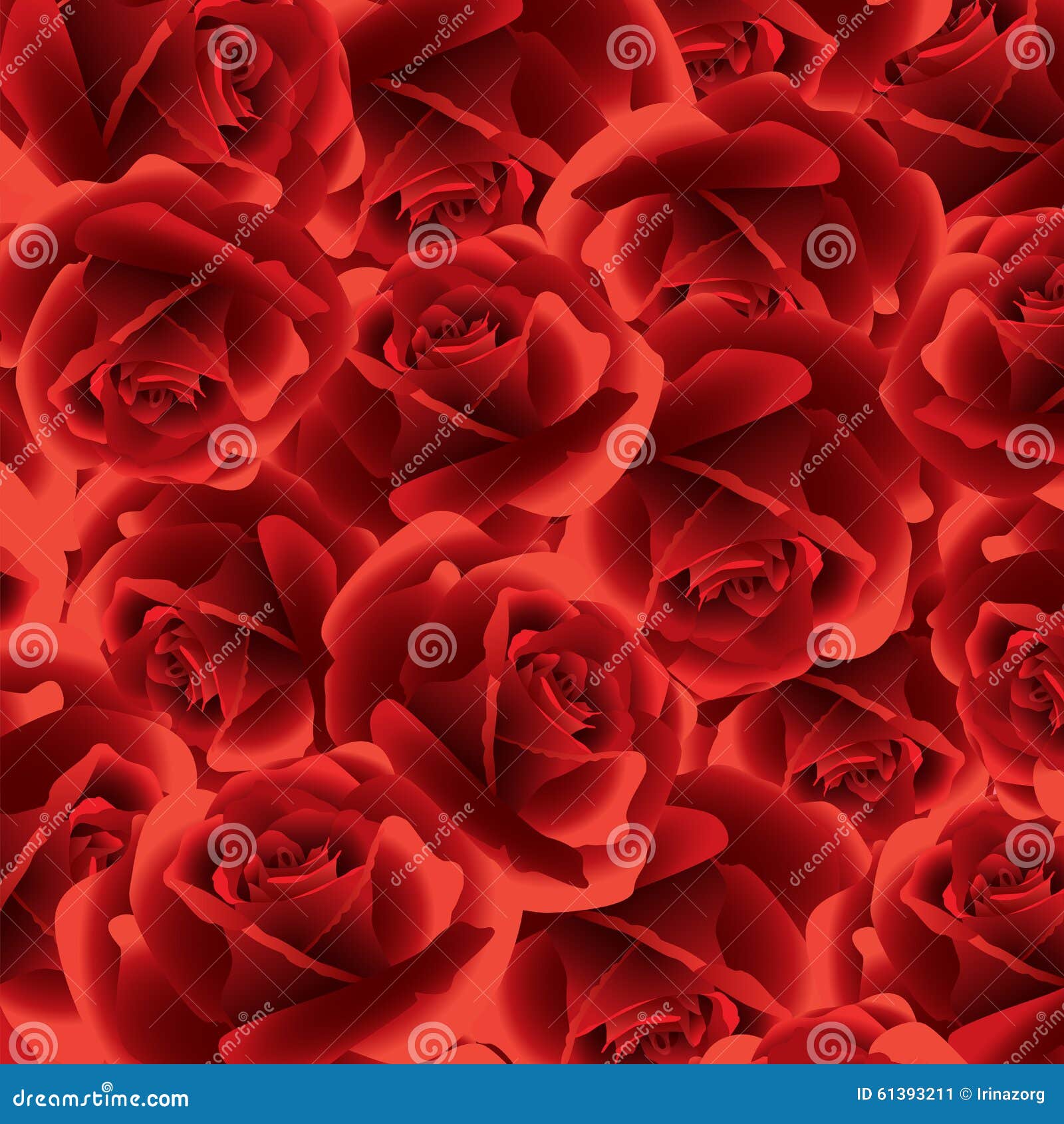 Red Rose Floral Background. Stock Illustration - Illustration of branch ...