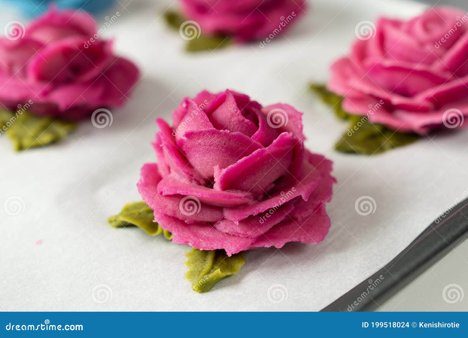 Red rose flower mooncake stock photo. Image of baking - 199518024