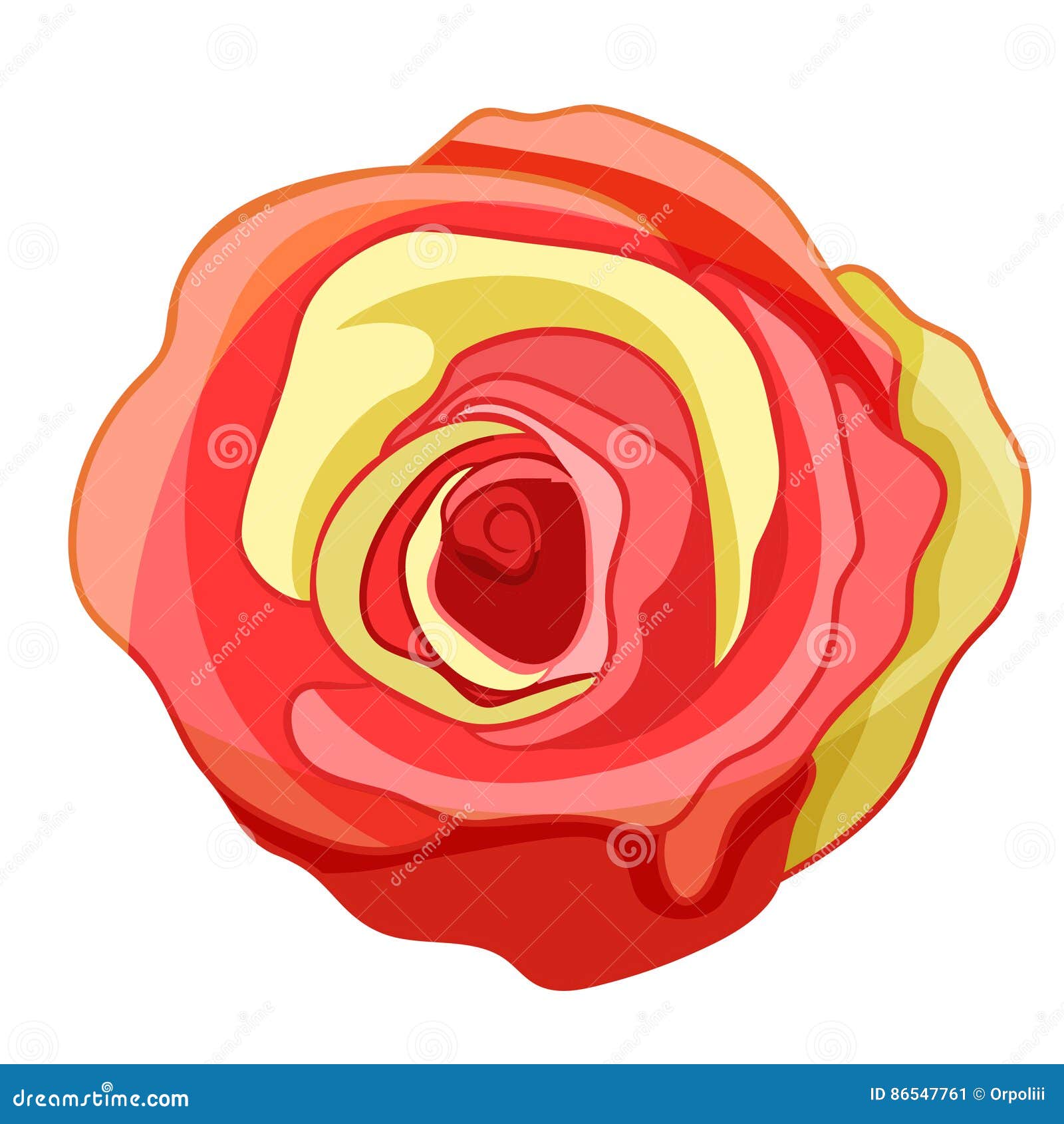 Red Rose Flower with Shadow Vector Illustration Stock Vector ...