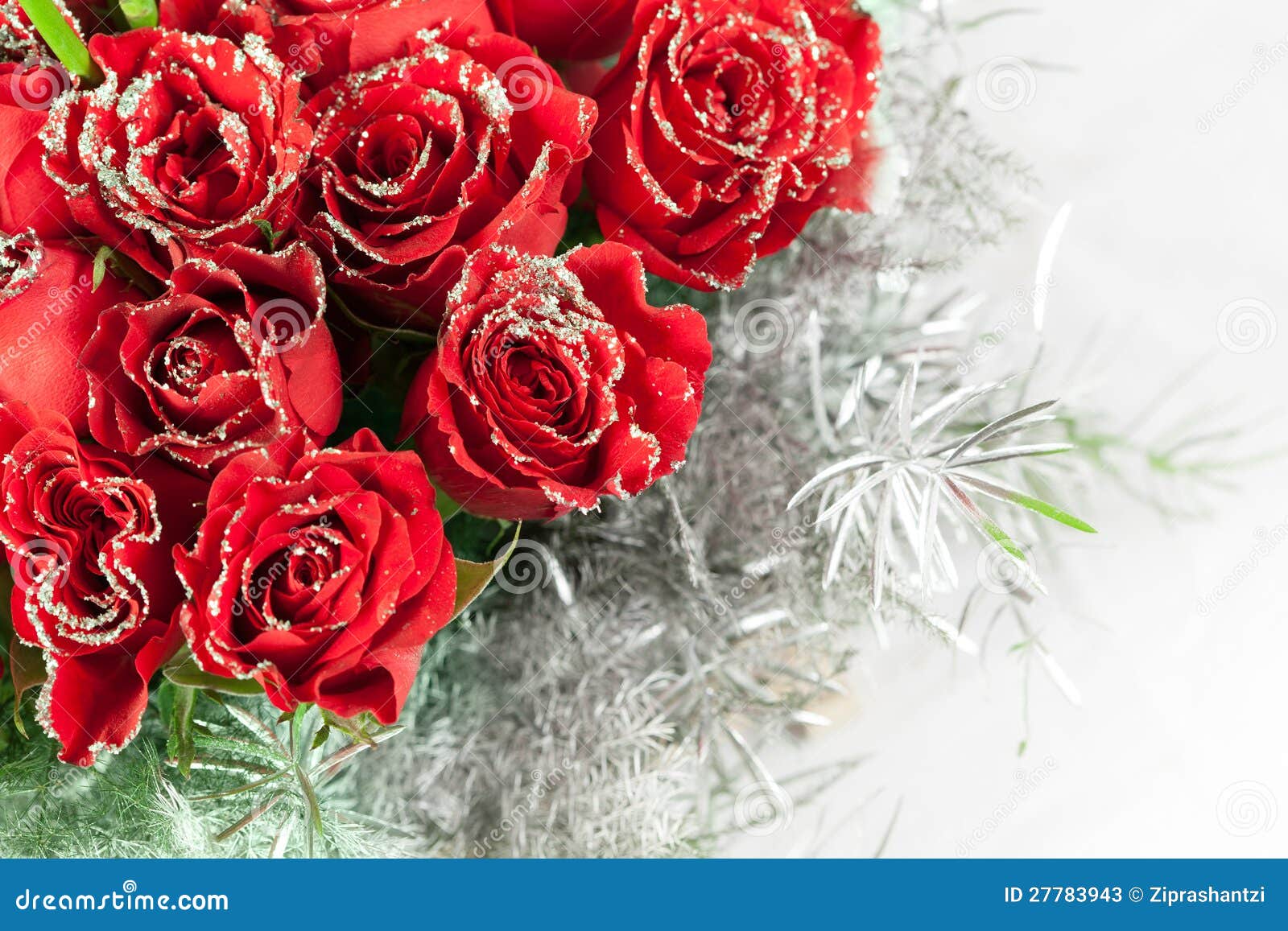 Red Rose Flowers with Sparkle Particles Stock Image - Image of bunch ...
