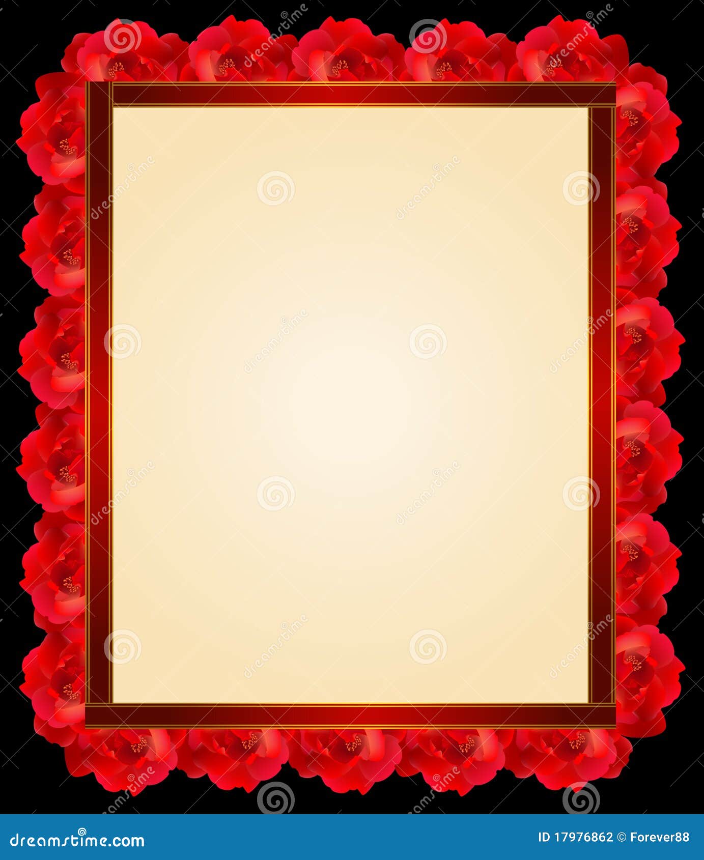 Red rose frame stock vector. Illustration of decoration - 17976862
