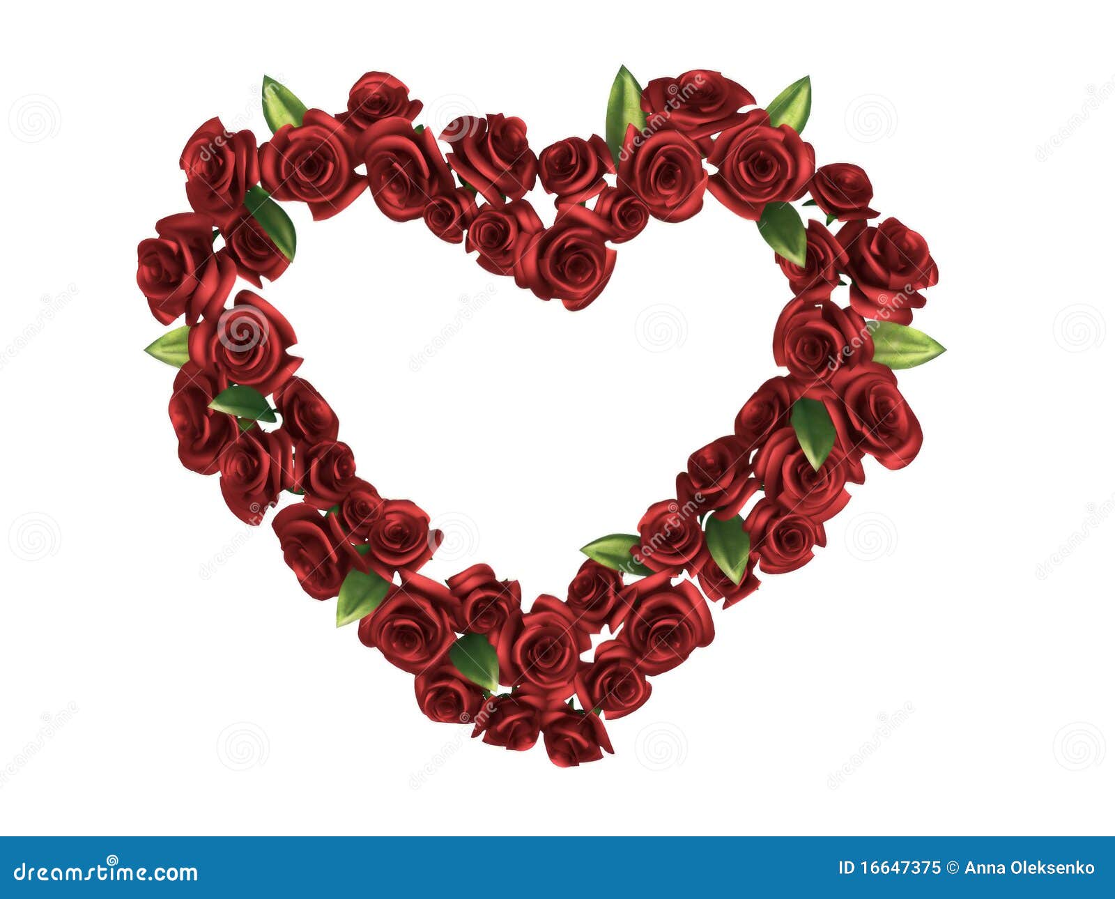 Red Rose Frame in the Shape of Heart Stock Illustration - Illustration ...
