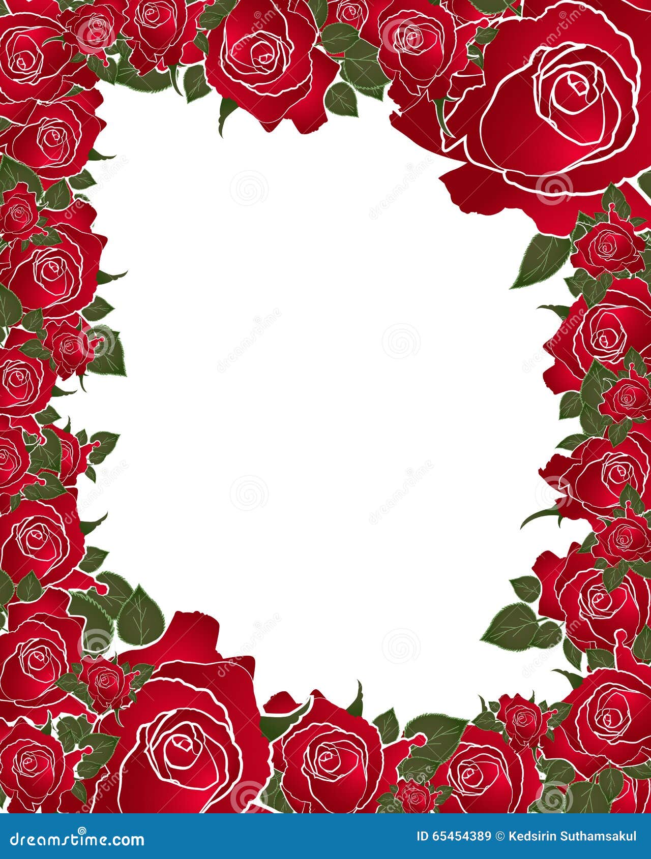 Red Rose Frame Vector Illustration Stock Vector - Illustration of ...