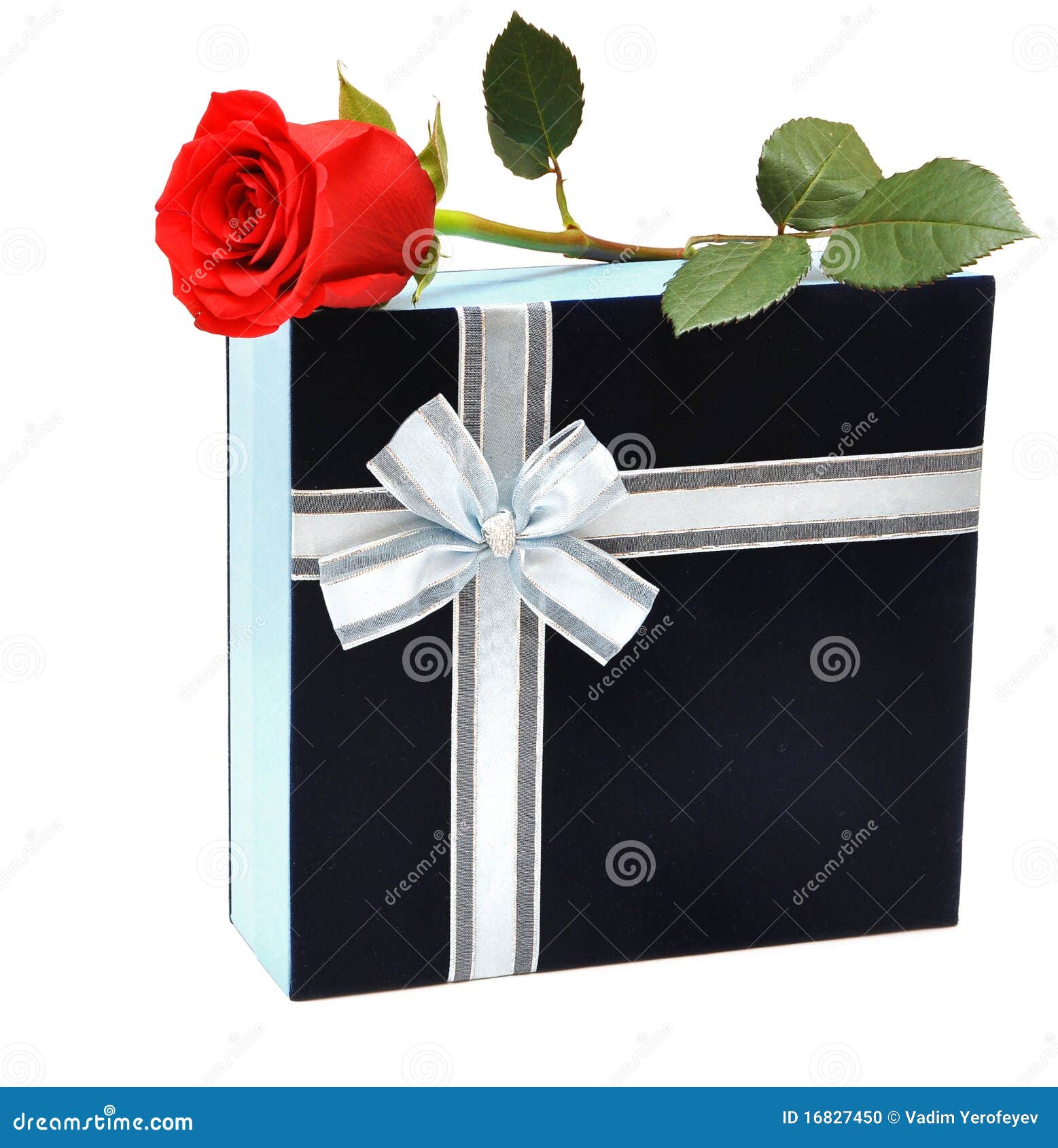 Red rose and gift stock photo. Image of valentine, wrap - 16827450