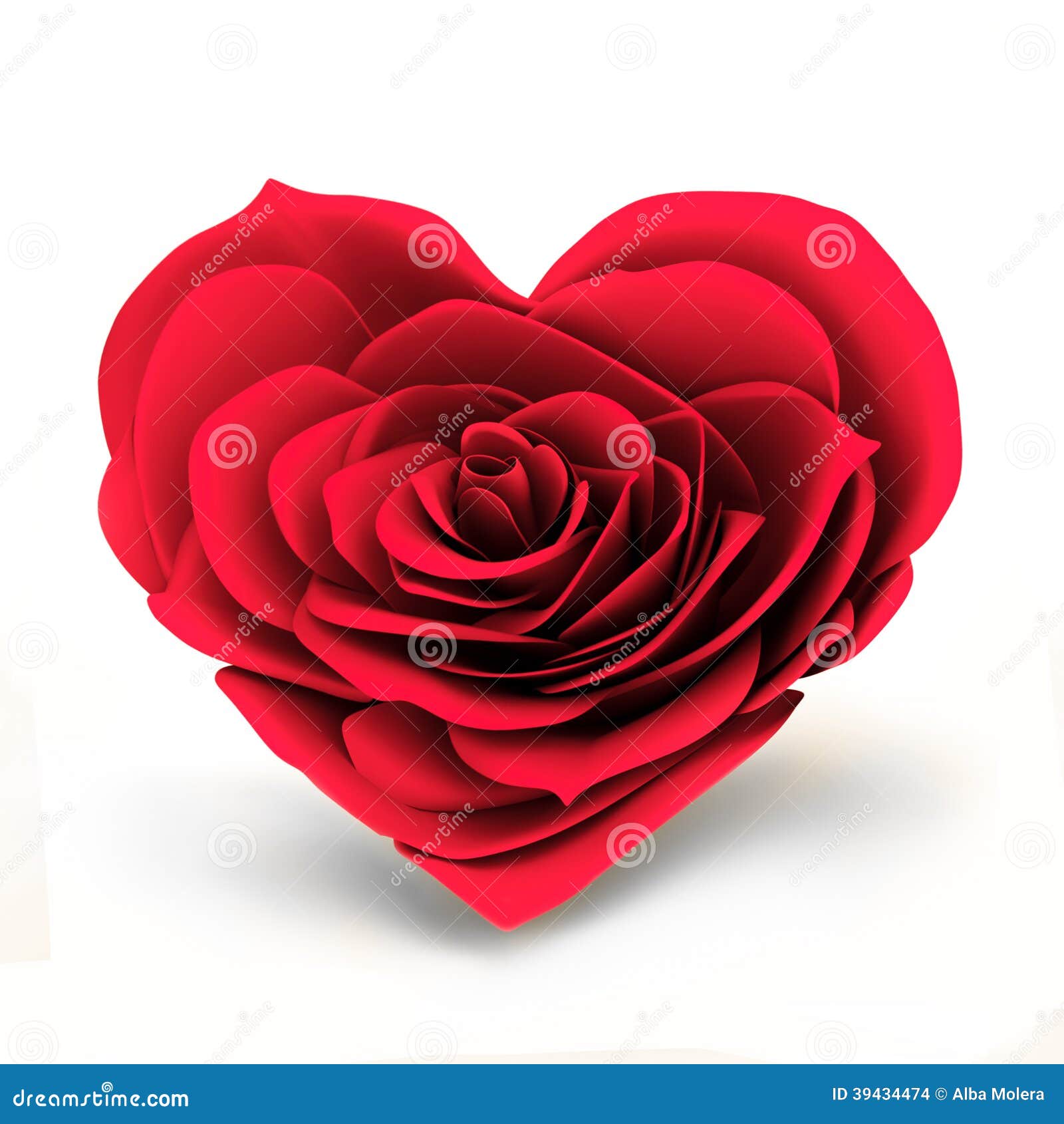 Red Rose Heart stock illustration. Illustration of digitally - 39434474