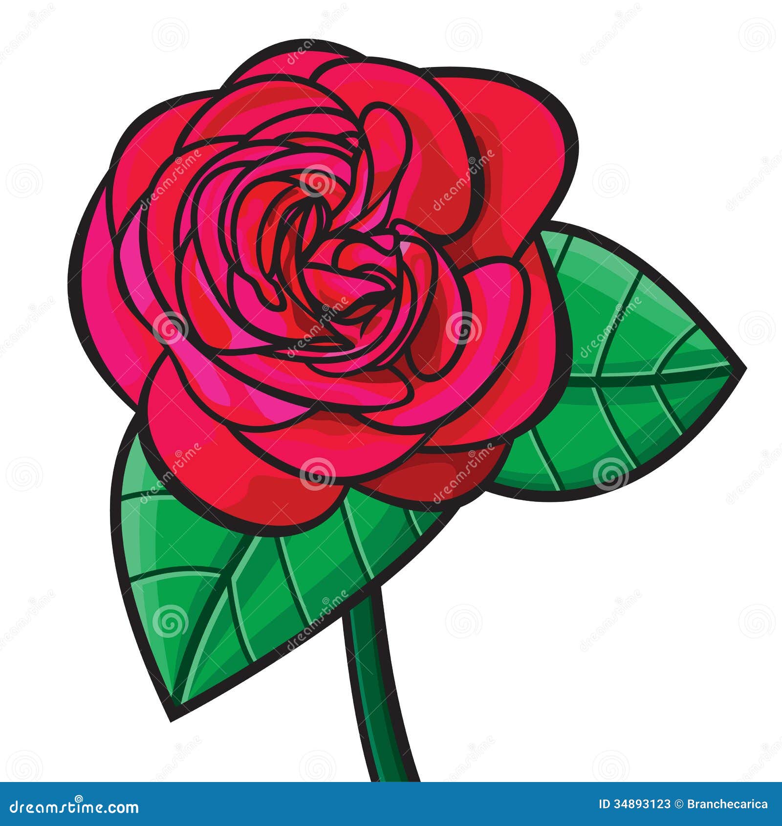 Red rose illustration stock vector. Illustration of anniversary - 34893123