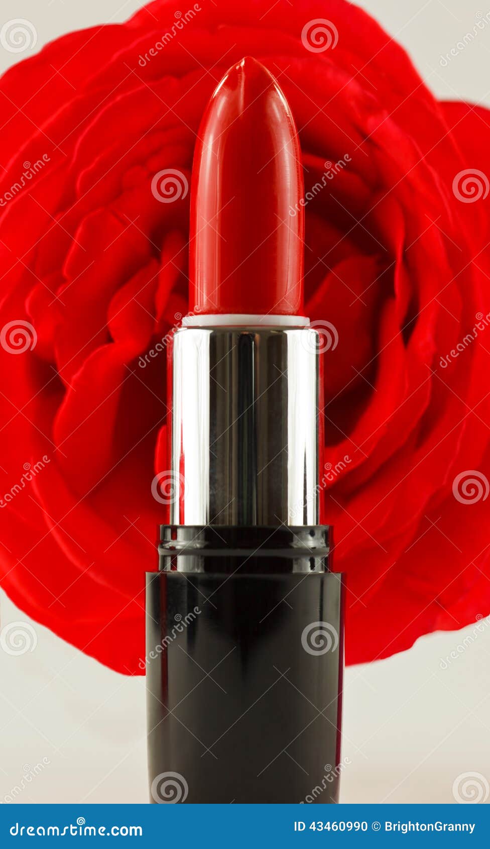Red rose and lipstick stock photo. Image of lipstick - 43460990