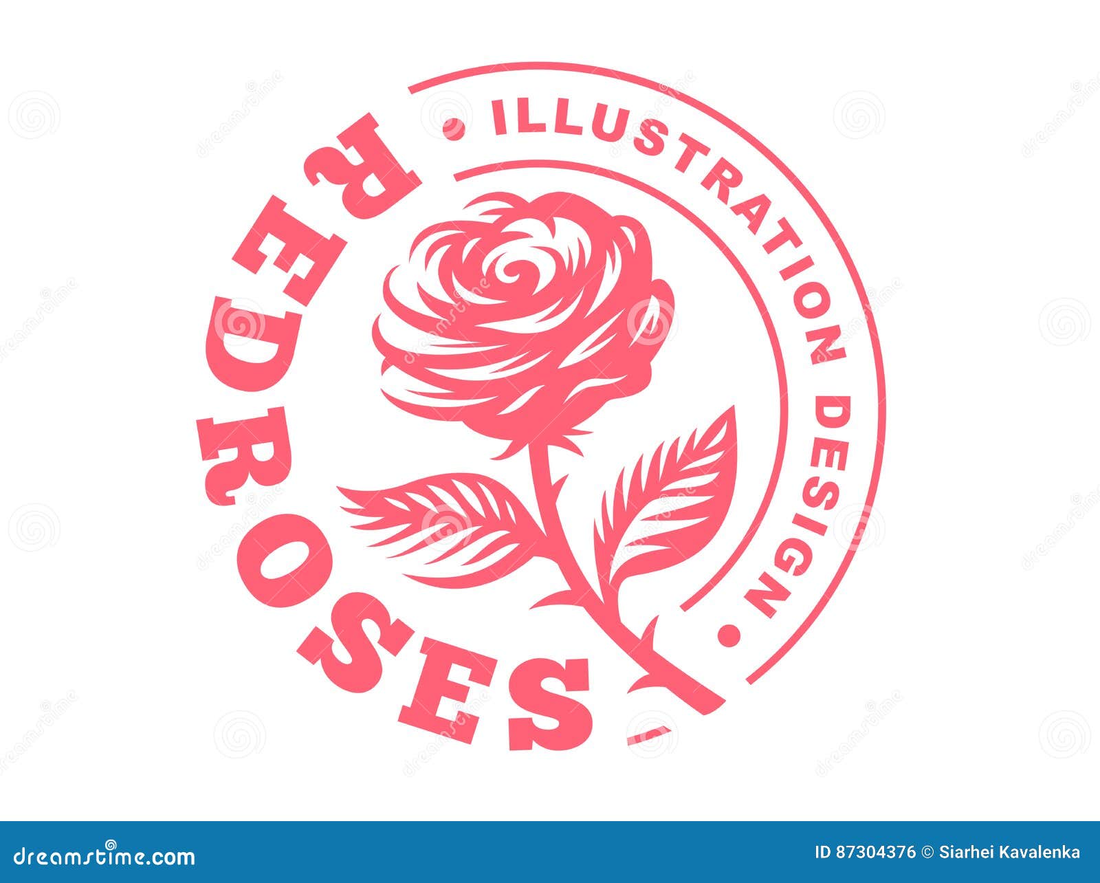 Red Rose Logo - Vector Illustration, Emblem on White Background Stock ...