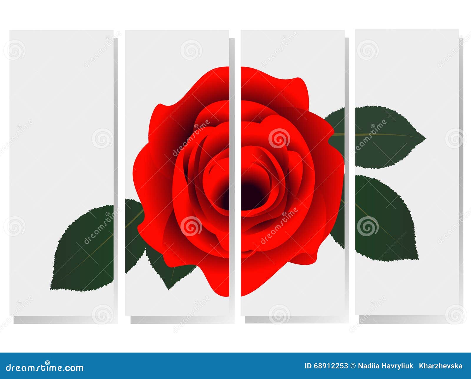 Red rose, modern design. stock vector. Illustration of classic - 68912253