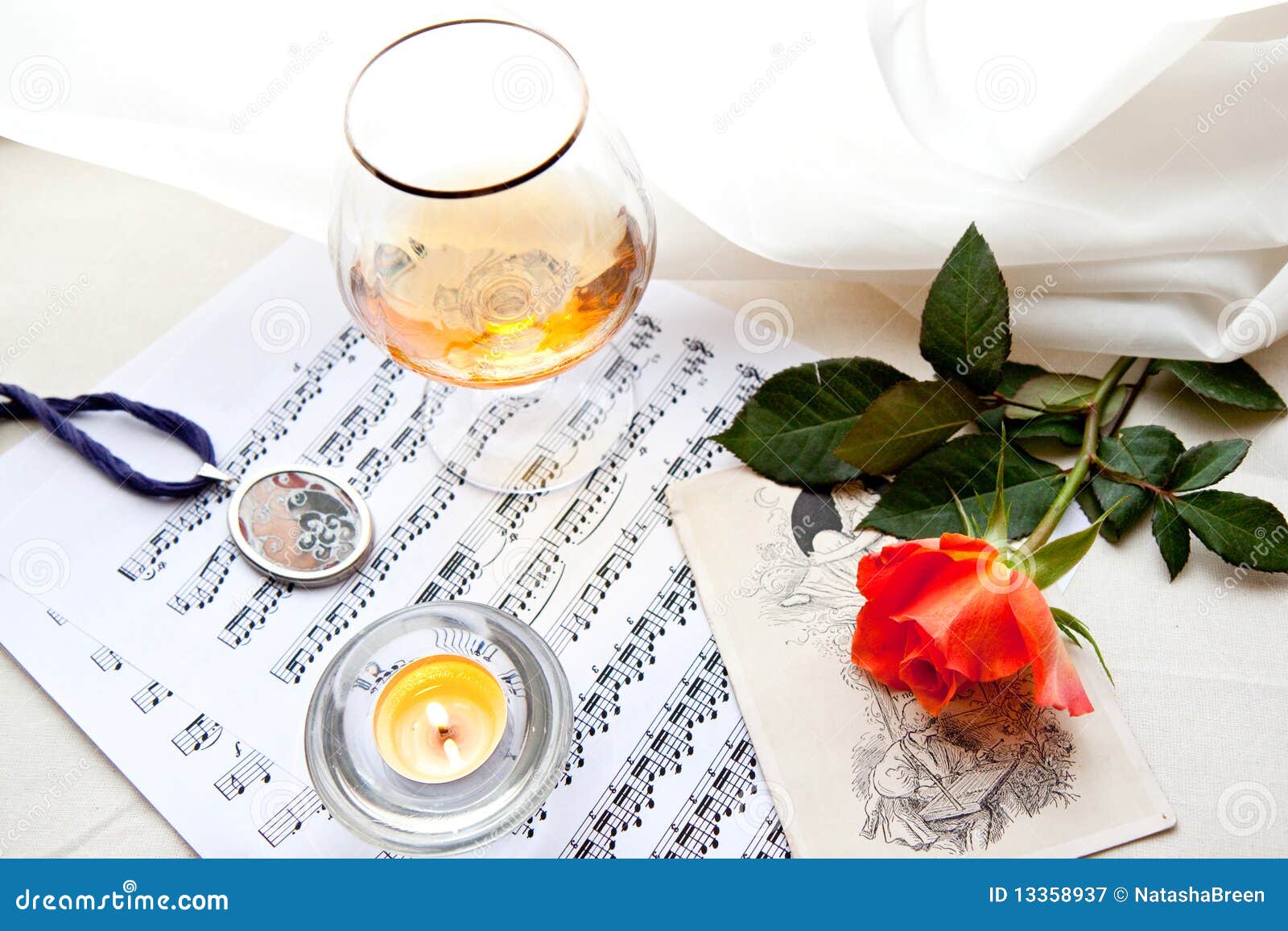 Red rose with music stock image. Image of alko, brandy - 13358937