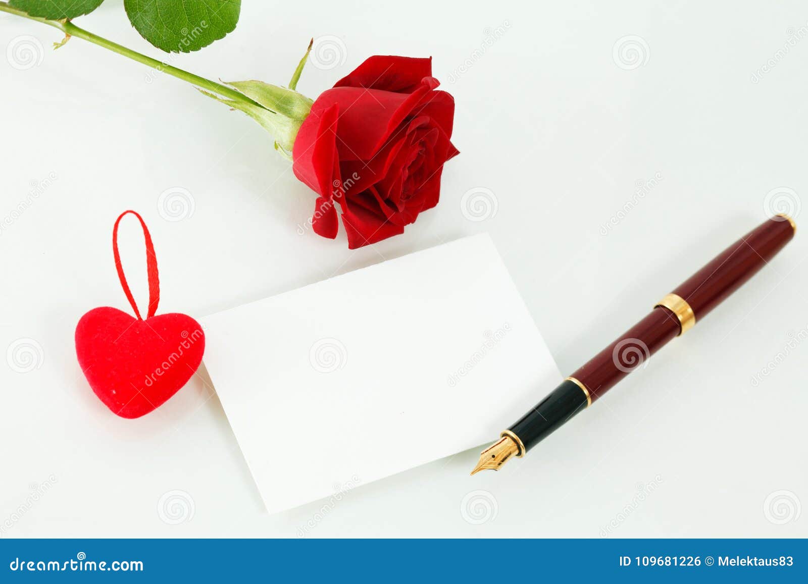 Rose and note stock photo. Image of romantic, rose, march - 109681226