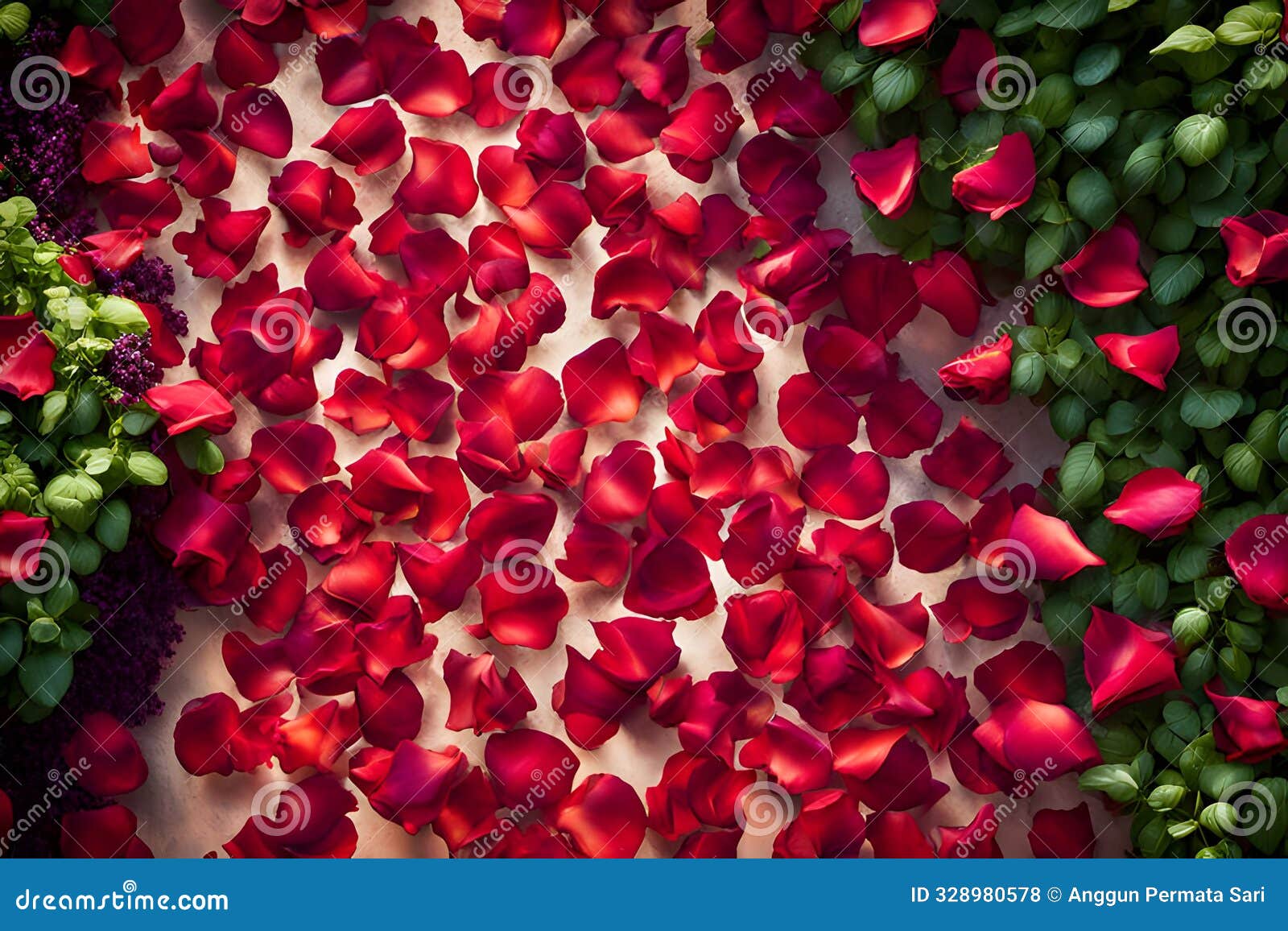 Red Rose Petals Cascading from Above, Creating a Stunning and Romantic ...