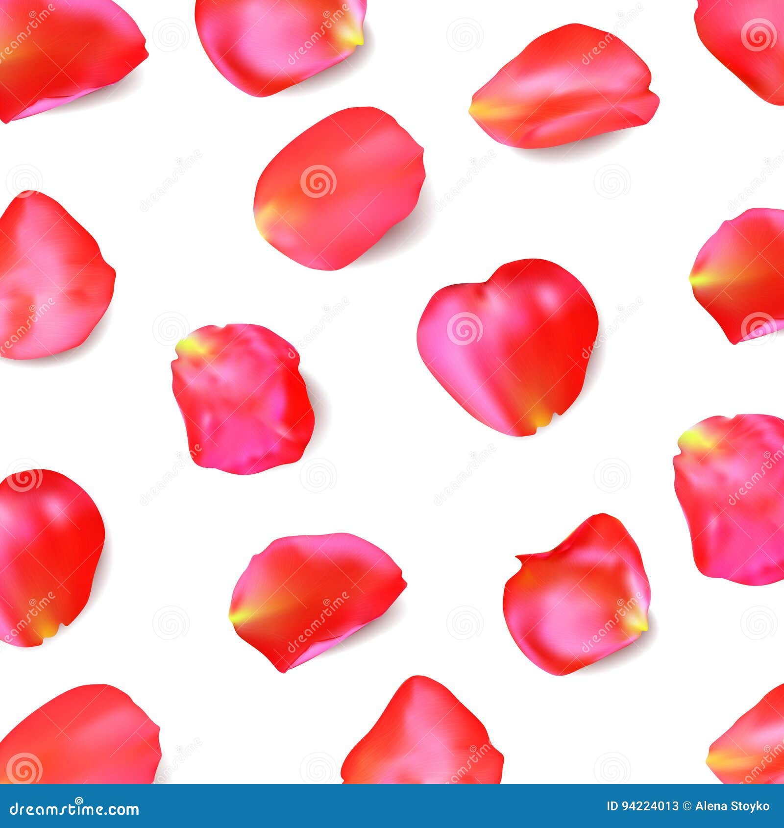 Red Rose Petals. Realistic Vector Stock Vector - Illustration of ...